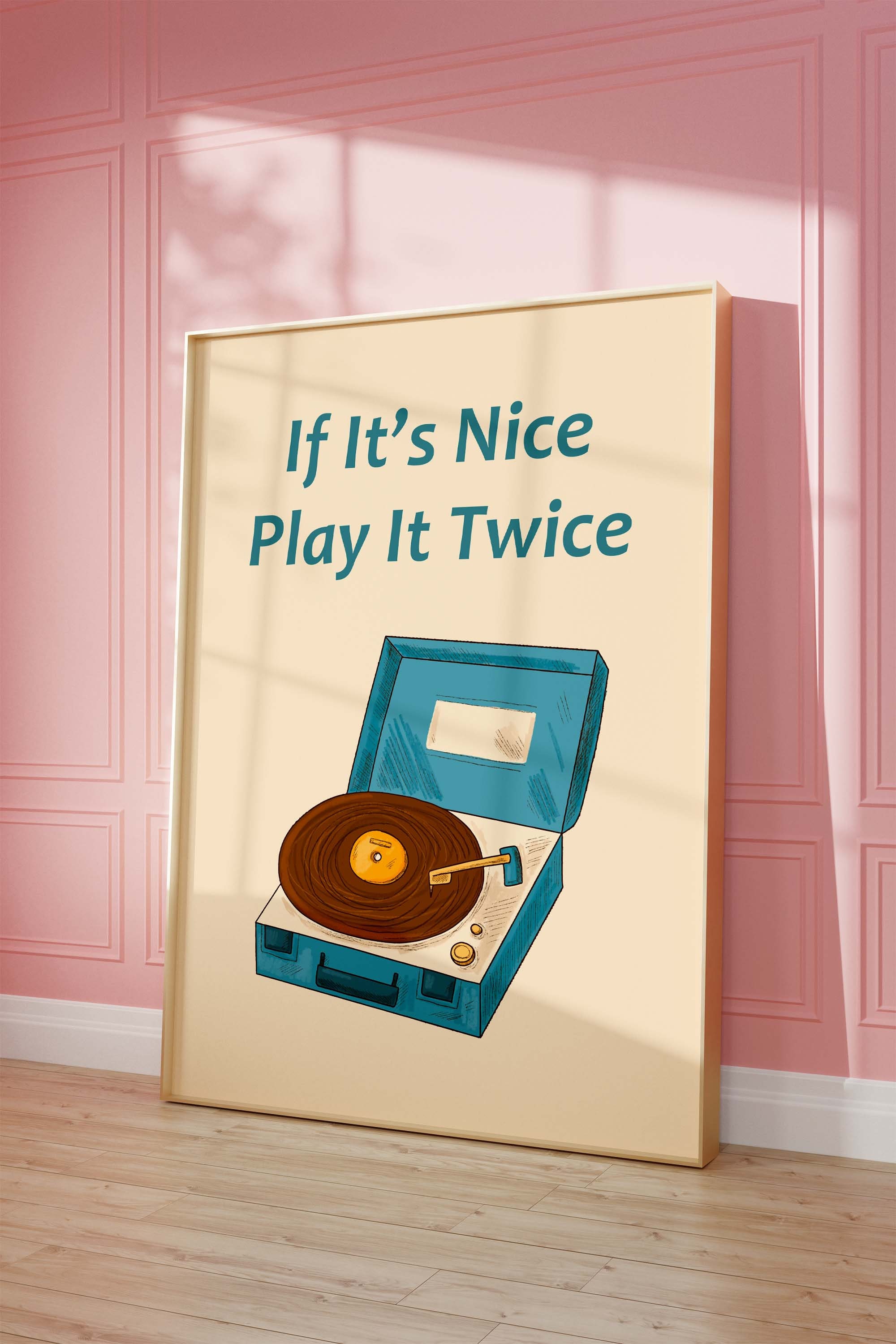 Retro Groovy Print, Record Player Poster, Turntable Print, Wall Decor ...