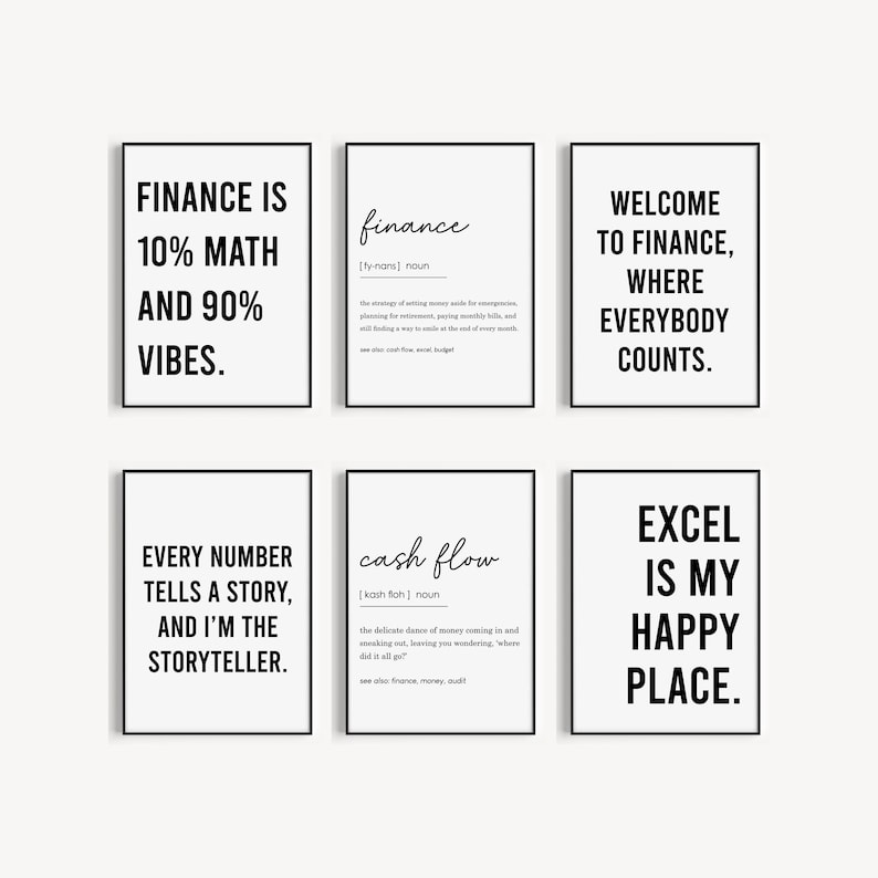 Funny Finance Office Decor, Accountant Gift, Financial Wall Art, Funny ...