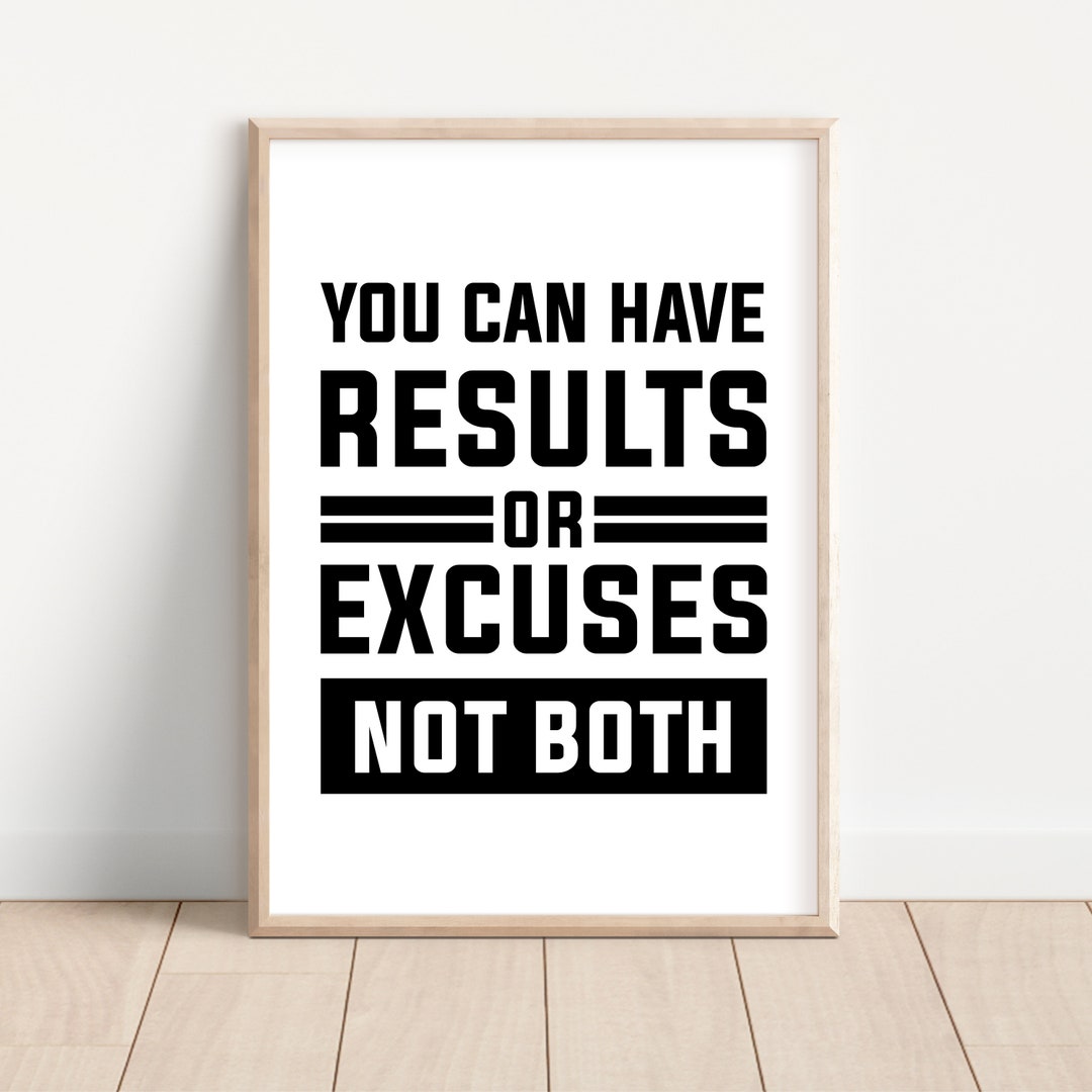 You Can Have Results or Excuses Not Both Print, Fitness Poster, Gym ...