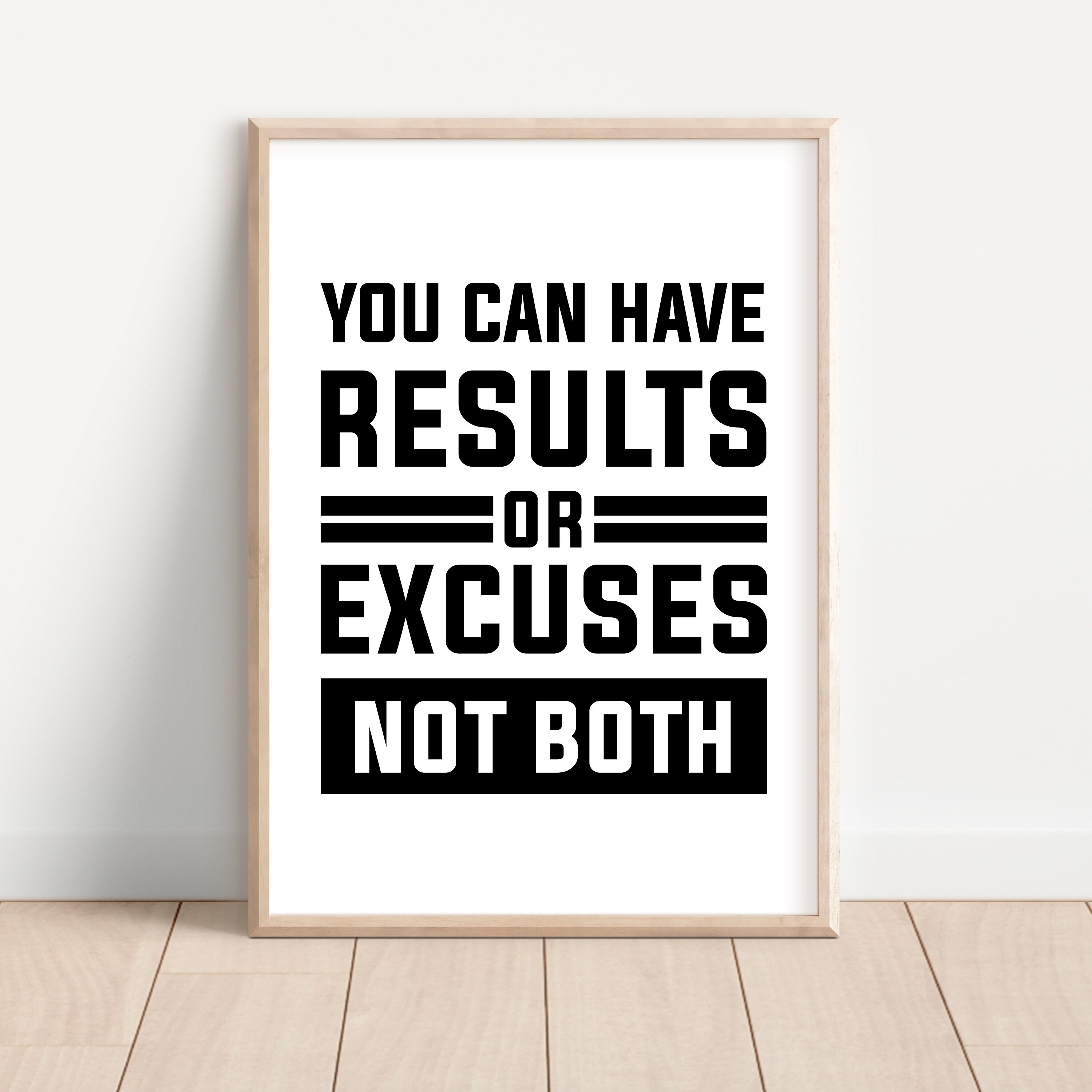 You Can Have Results or Excuses Not Both Print, Fitness Poster, Gym ...