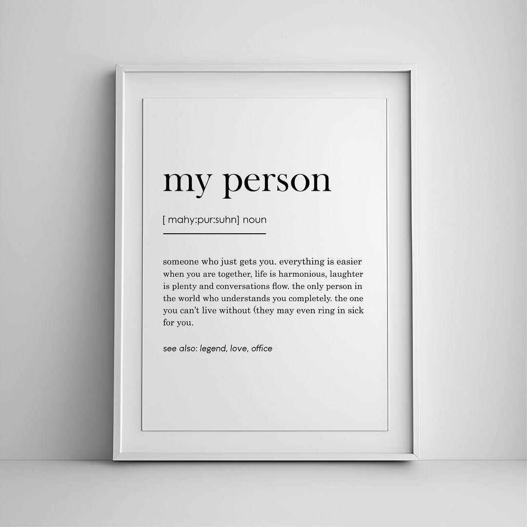 My Person Definition Print, Soulmate Gift, Gift for Her, My Person Wall ...