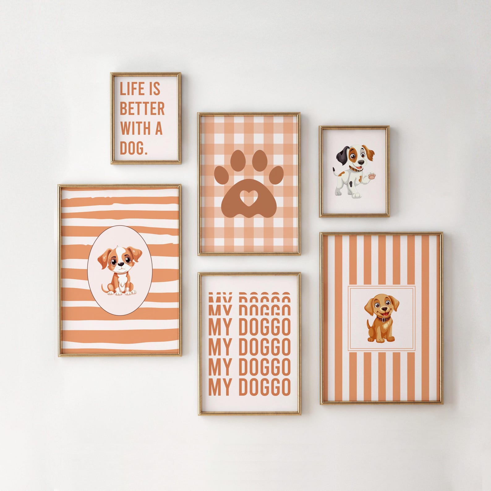 Playful Dog Wall Art Prints Gallery Wall, Nursery Animal Art, Nursery ...