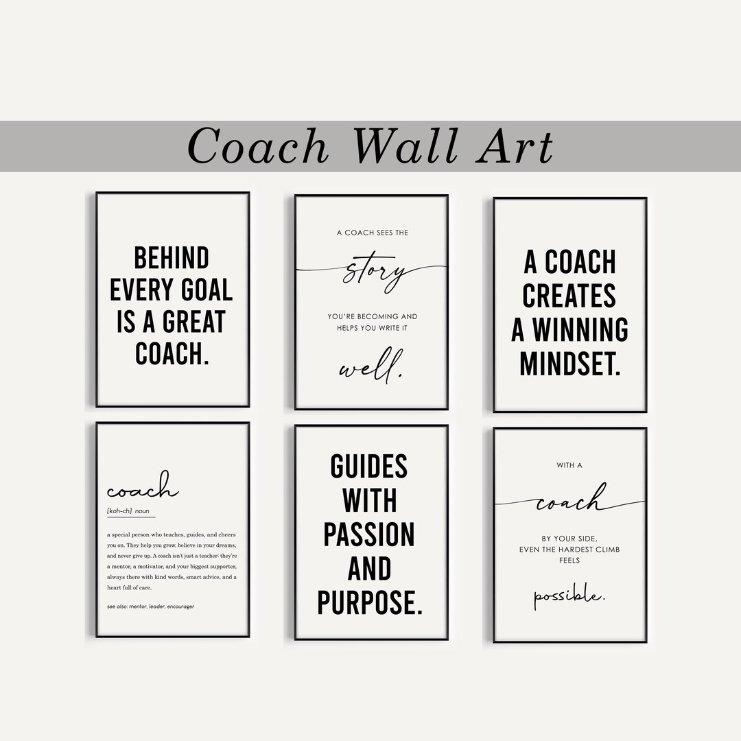 Coach Wall Art, Coach Definition Print, Wall Art Print, Quote Print ...