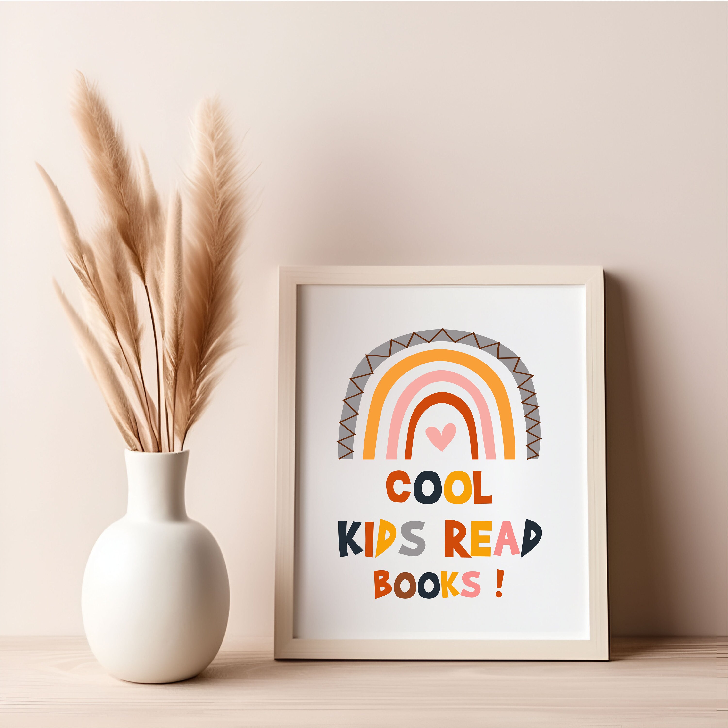 COOL Kids Read Books, Read Quote Sign, Boho Classroom Decor, Reading ...