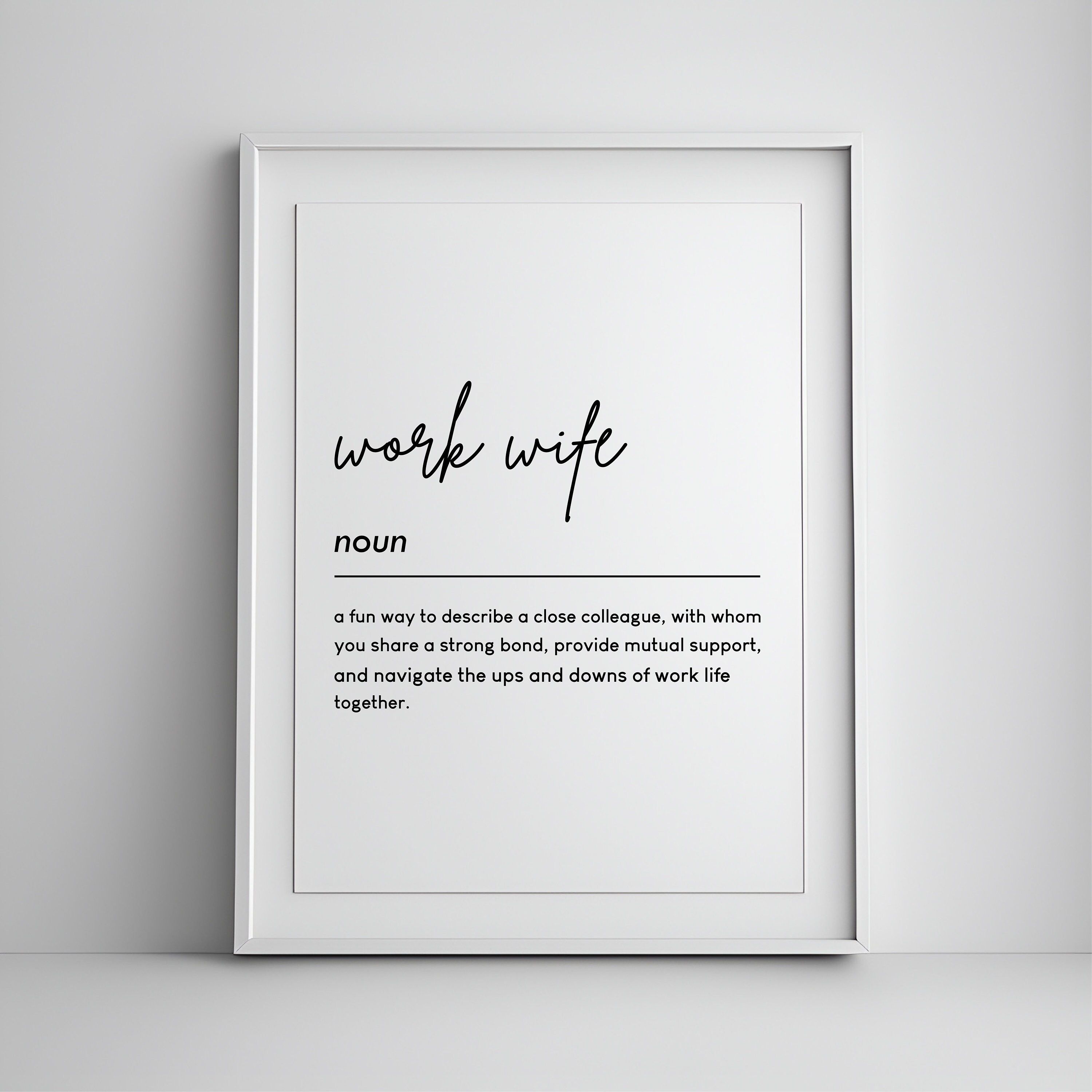 Work Wife Definition, Wall Art Prints, Wall Decor, Printable Wall Art ...