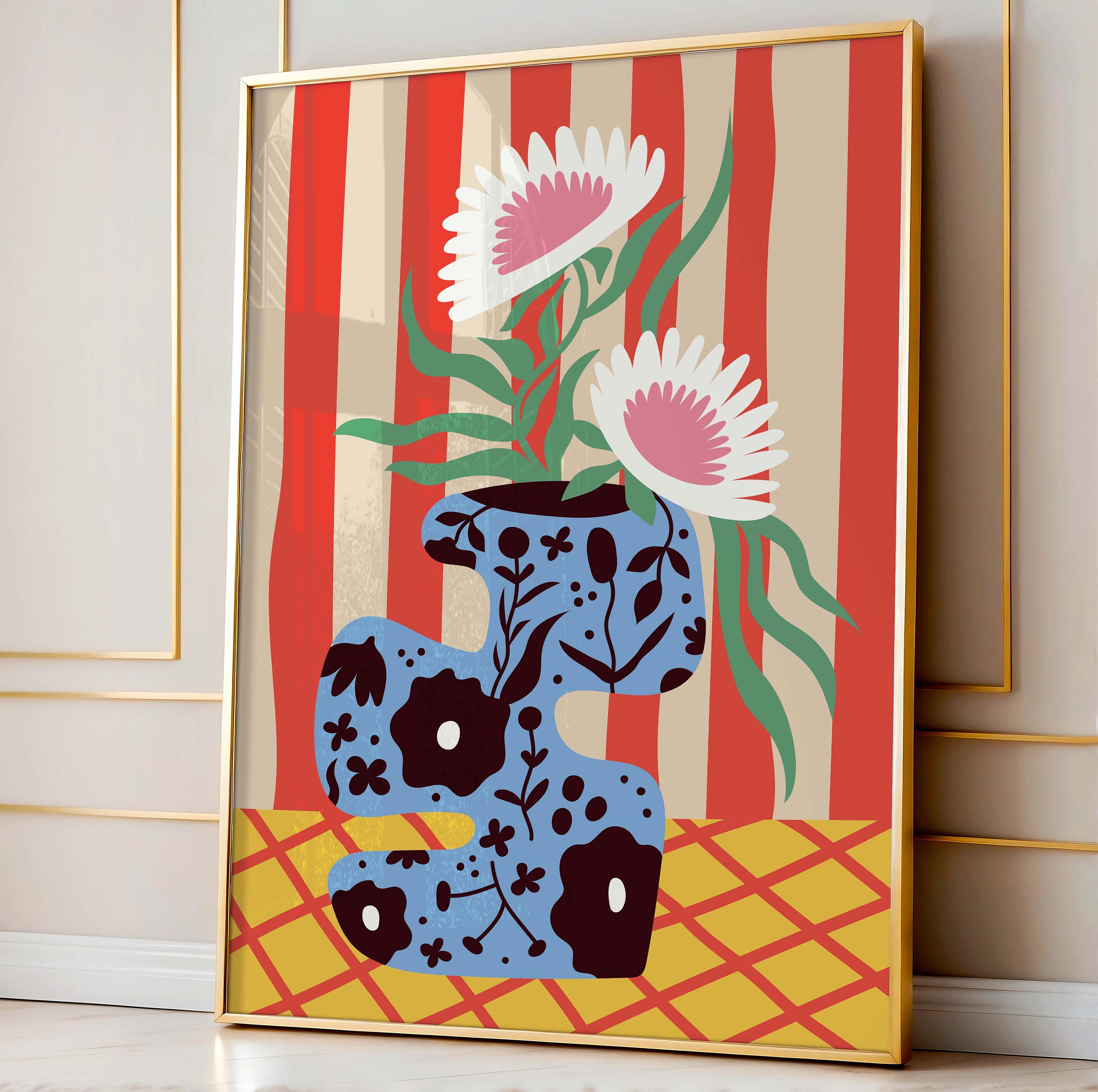 Botanical Wall Art, Boho Abstract Flowers Print, Floral Wall Art ...