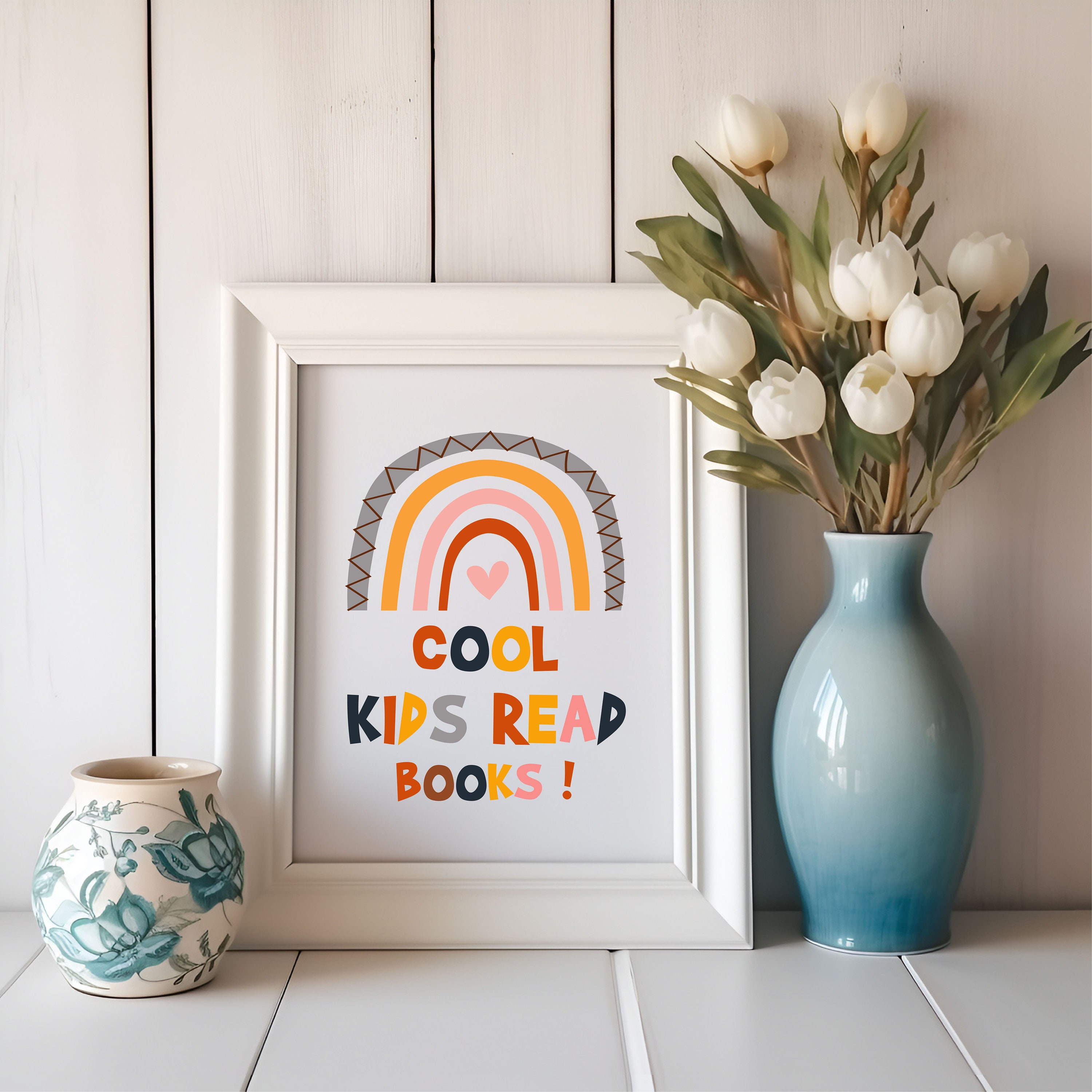 COOL Kids Read Books, Read Quote Sign, Boho Classroom Decor, Reading ...