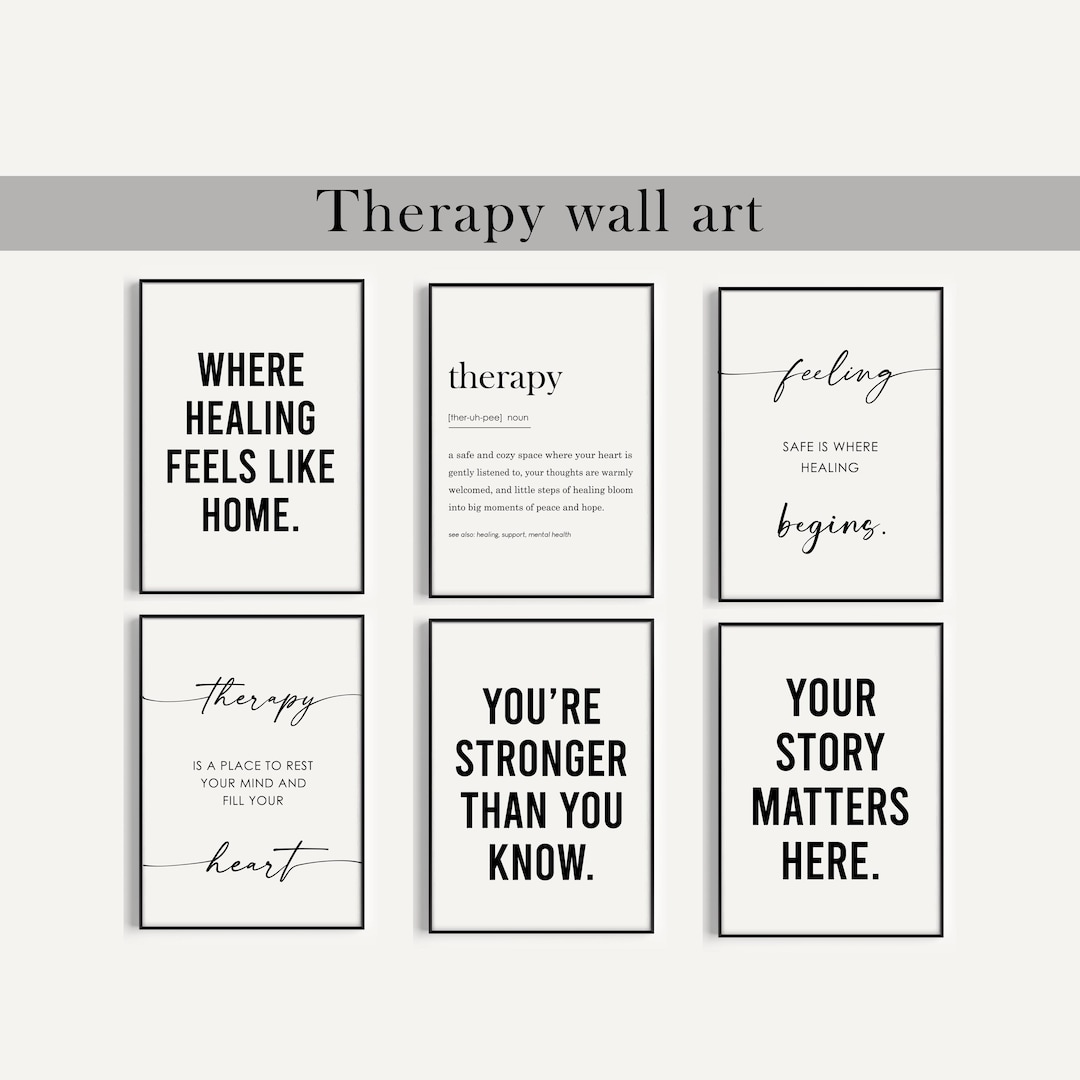 Therapy Wall Art Set of 6, Therapist Office Decor, Psychology Poster ...