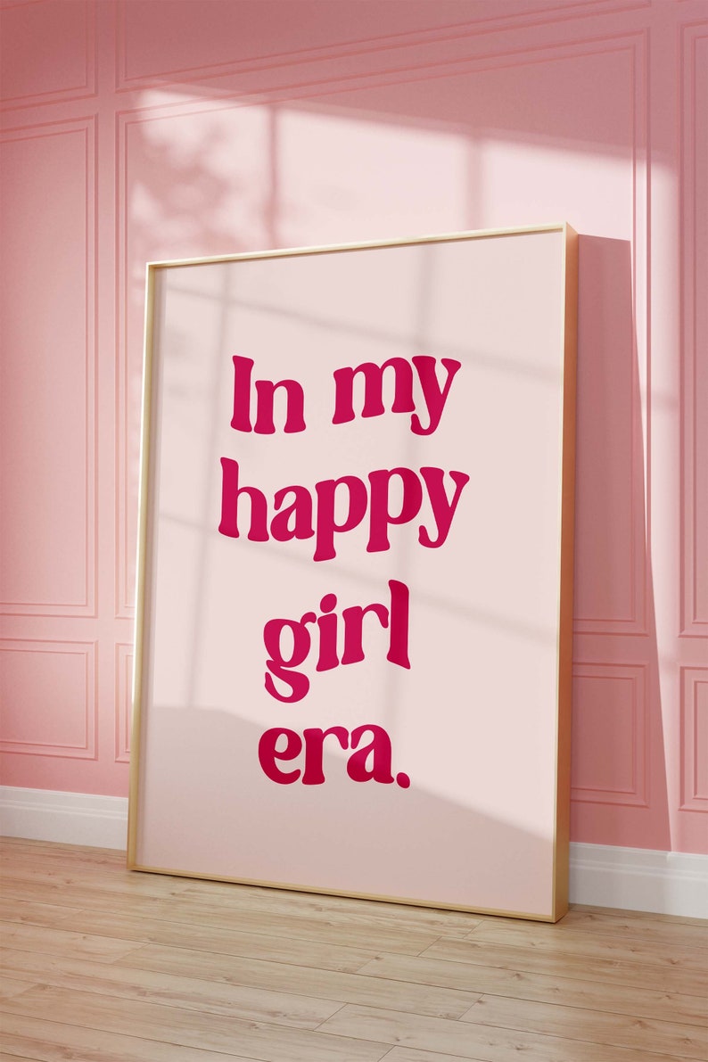 Pink Gallery Wall Art, Cute Boho Dorm Room Art Set of 6, Girl ...