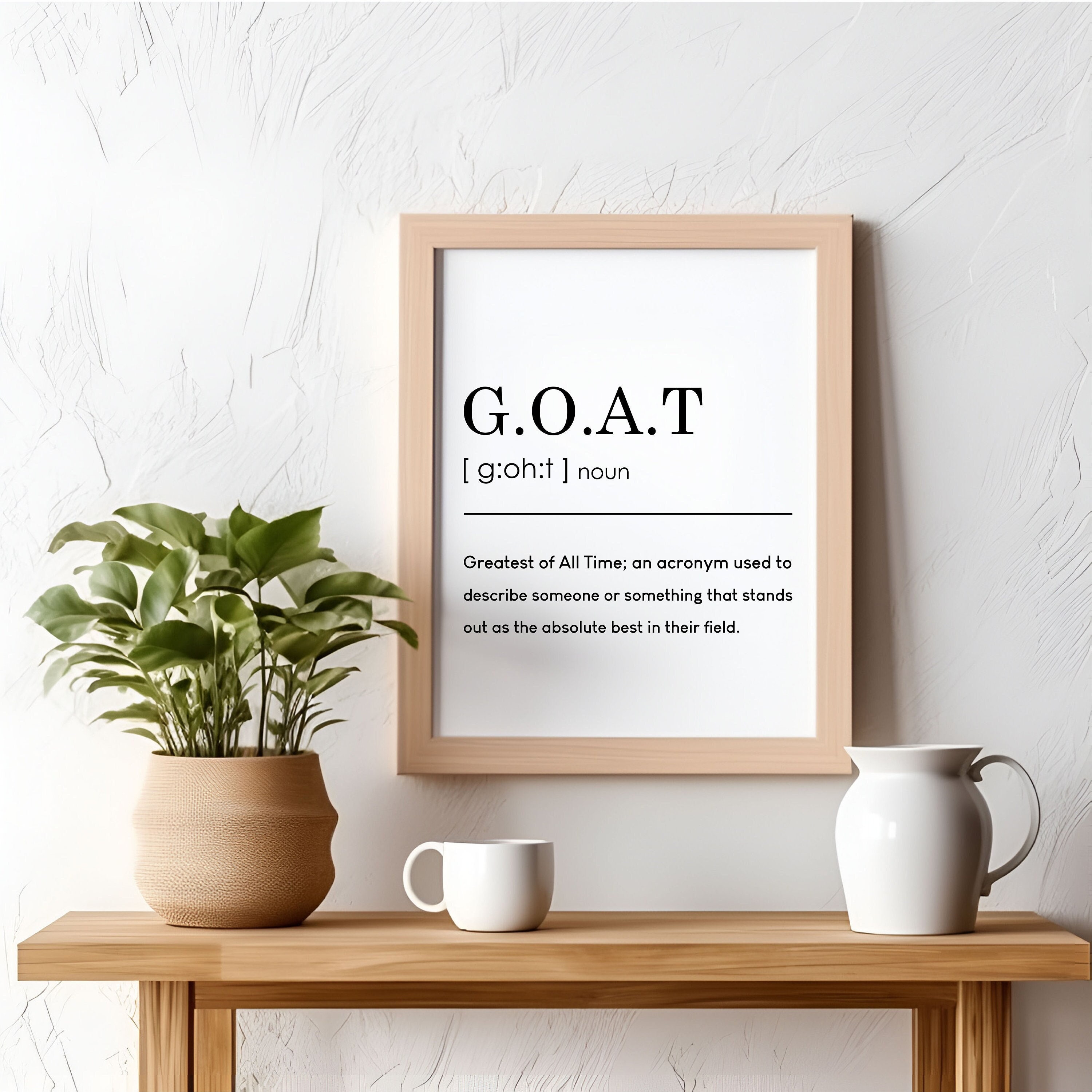GOAT Definition Print, GOAT Quote Print, Minimalist Print Modern Wall ...