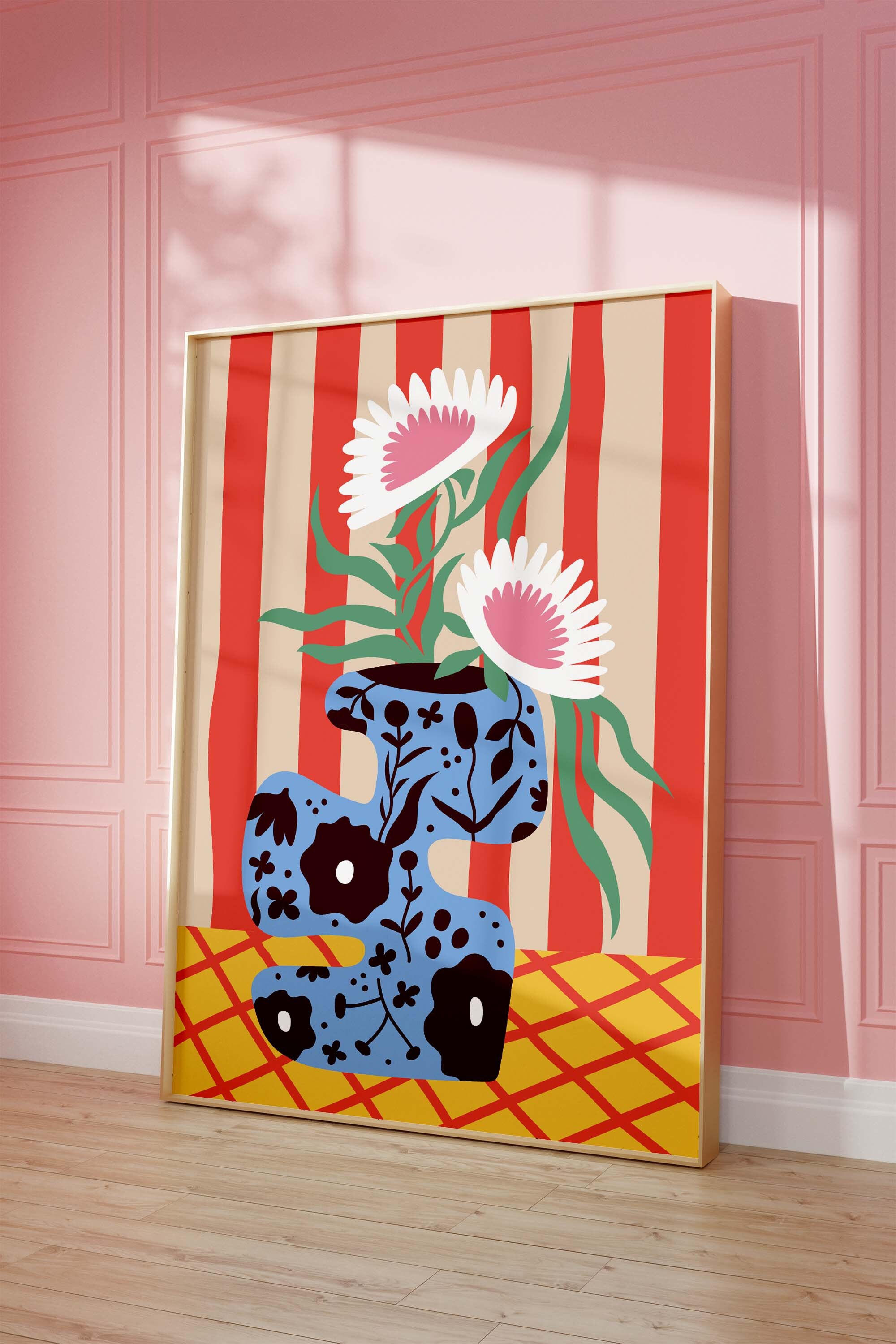 Botanical Wall Art, Boho Abstract Flowers Print, Floral Wall Art ...