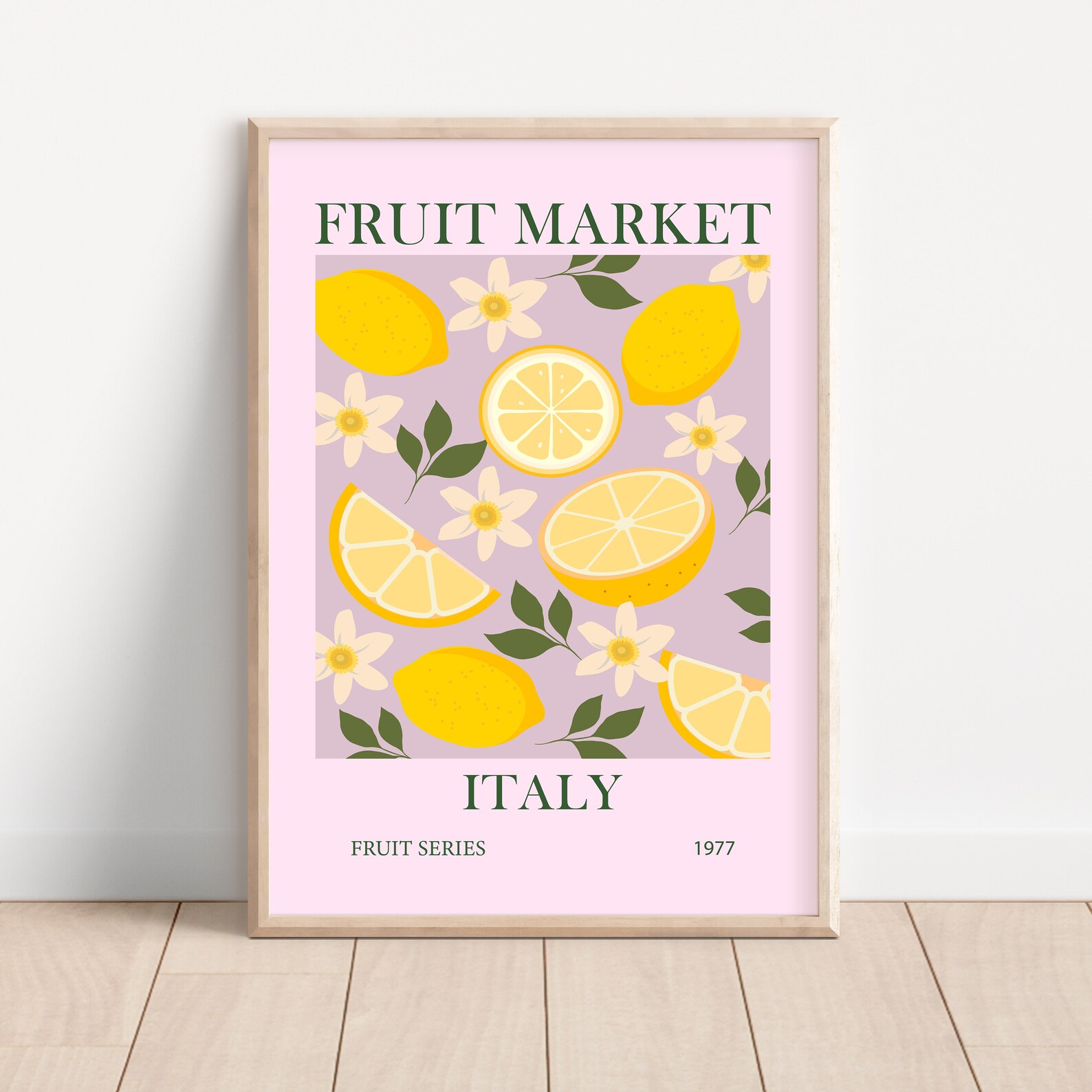 Fruit Market Print, Kitchen Decor, Botanical Art, Fruit Poster, Lemon ...