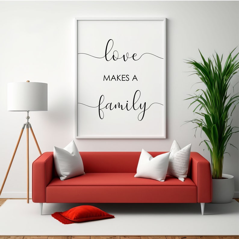 Love Makes A Family, Family Sign Decor, Housewarming Gift, Family ...