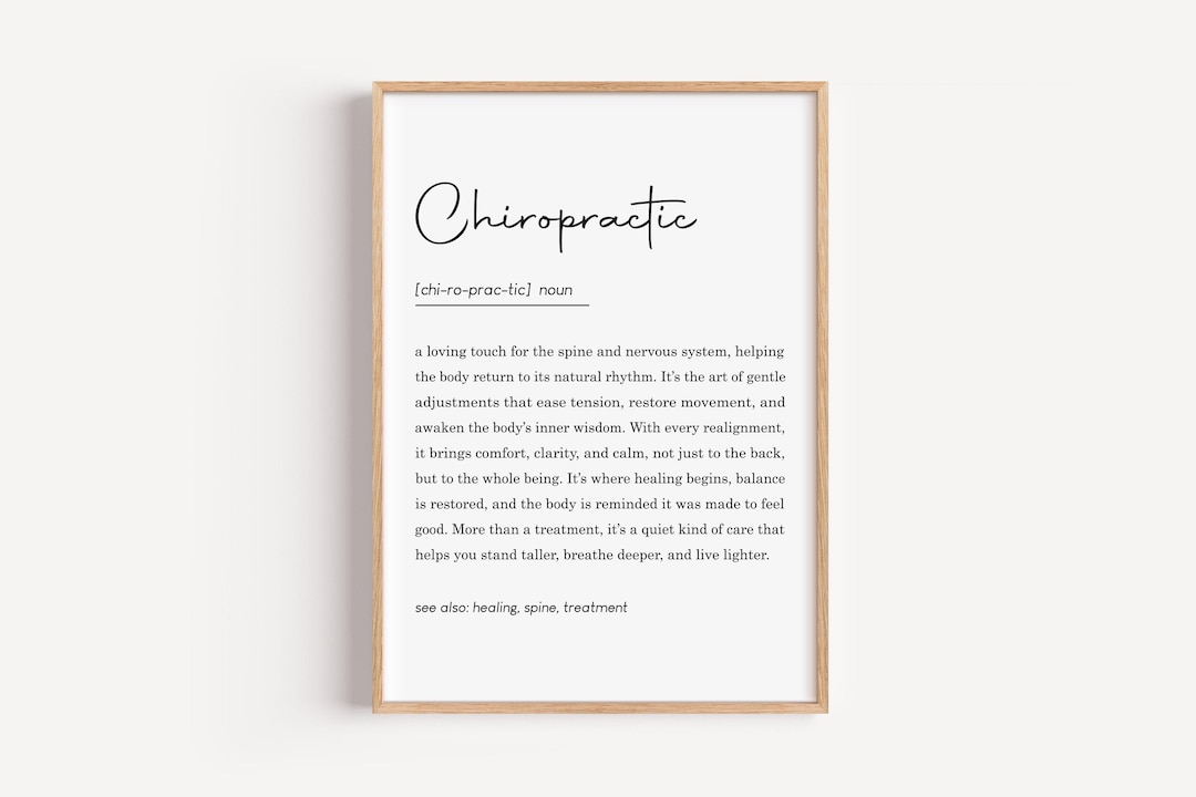 Chiropractic Definition Wall, Chiropractic Gift Poster, Office Decor ...