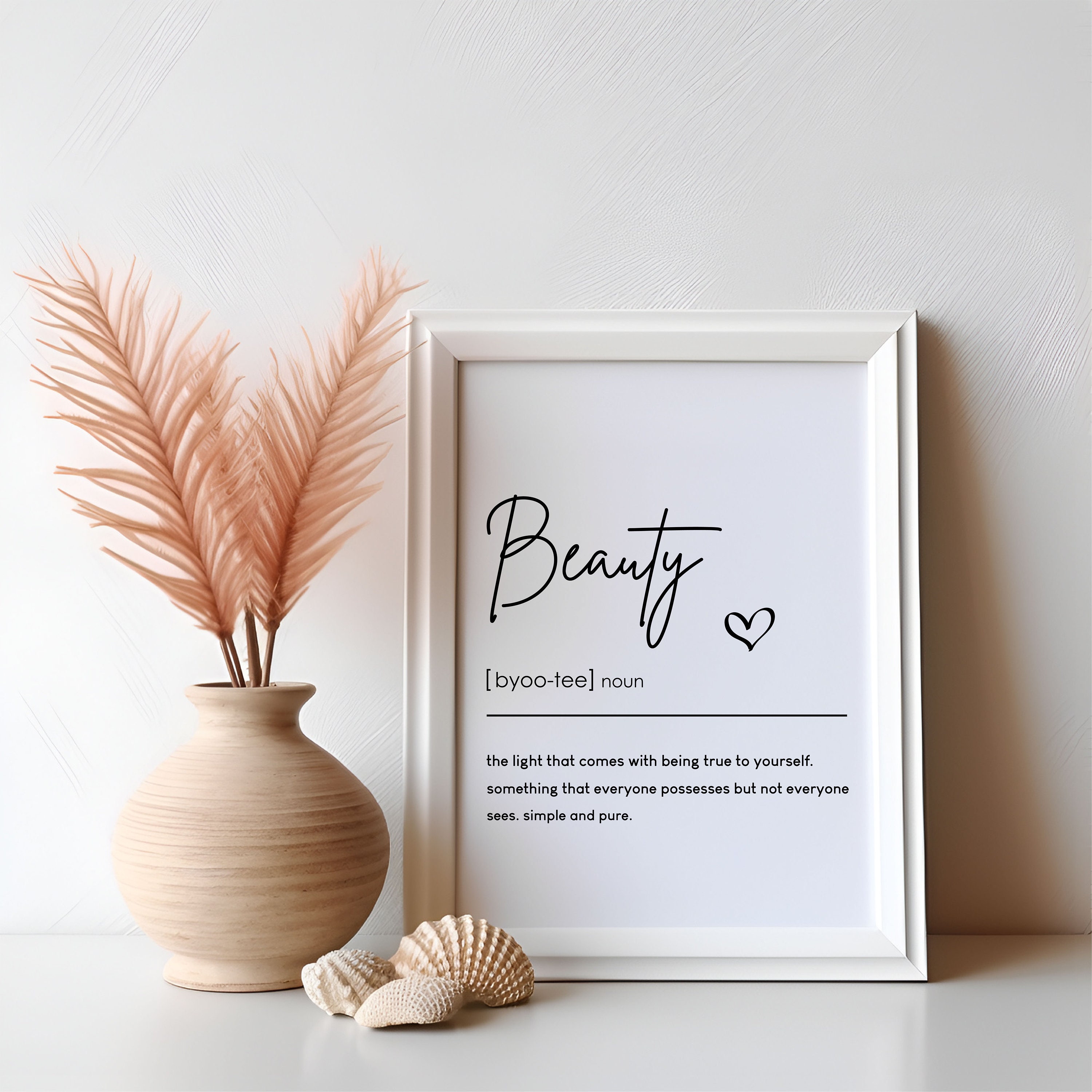 Beauty Definition, Beautiful Quotes, Office Decor for Women, Wall Art ...