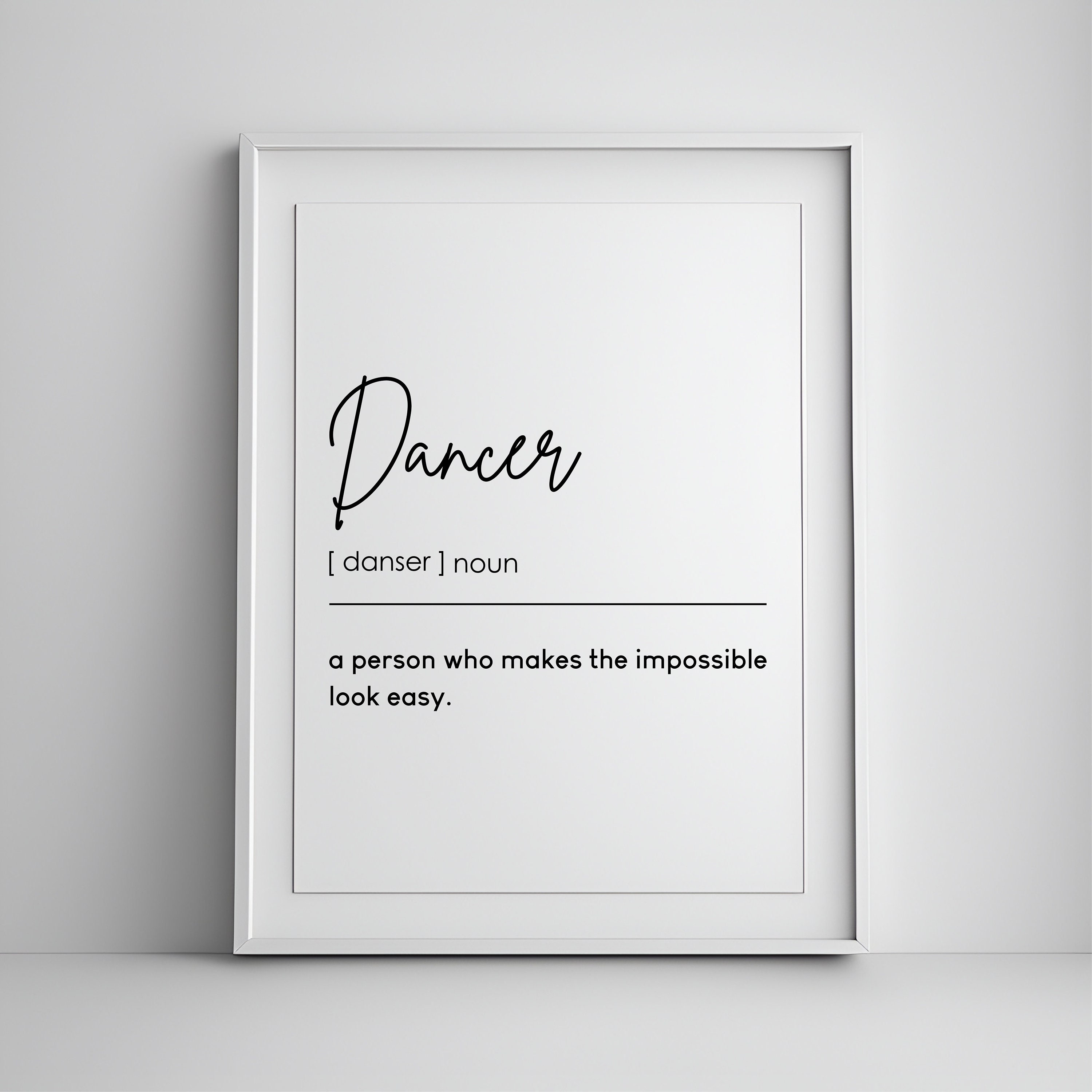 Dancer Definition, Printable Wall Art, Digital Download, Dancer Gifts ...