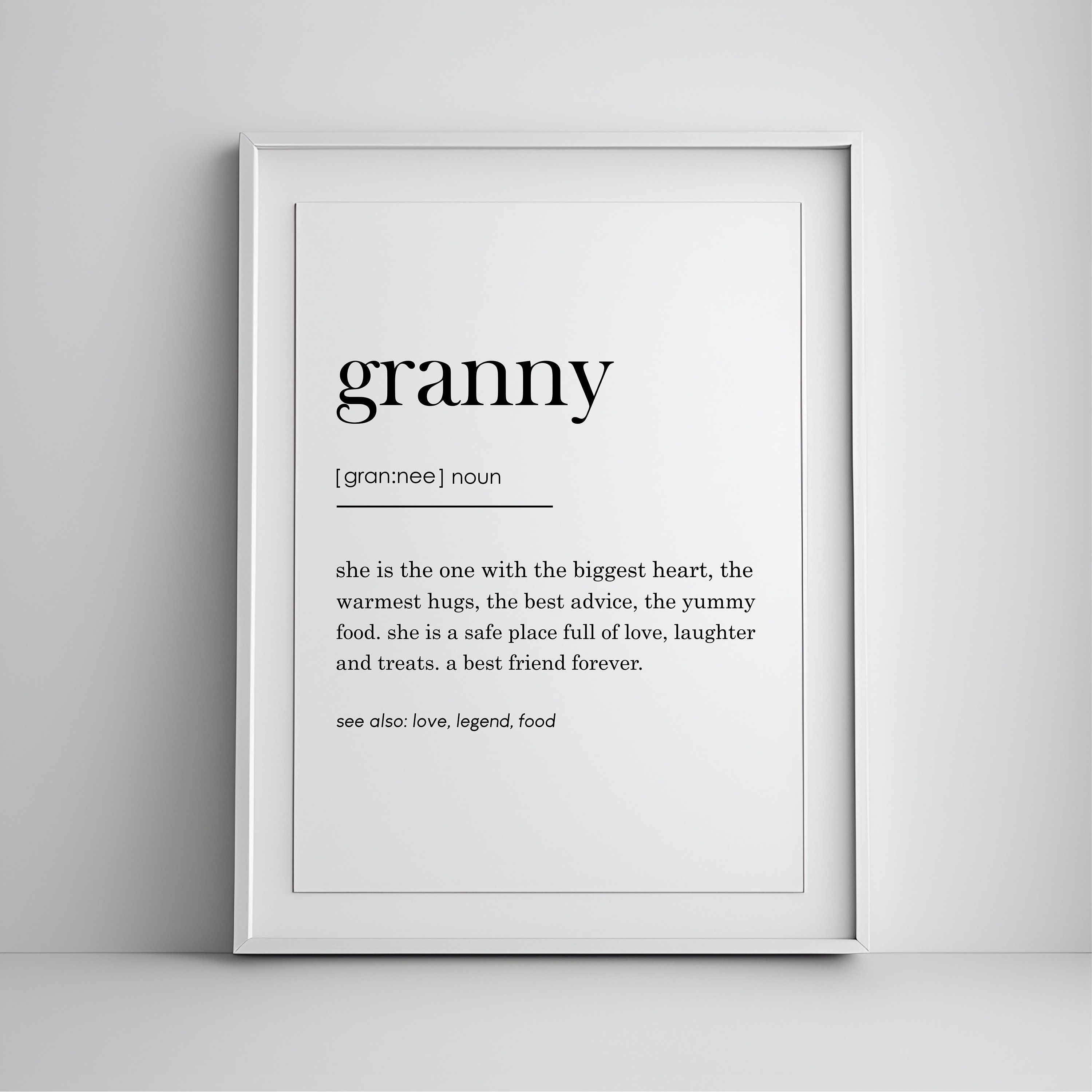 Granny Definition Print, Grandmother Gift, Grandma Gift, Gifts for ...
