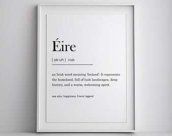 Grá Definition Print, Ireland Print, Love Wall Art, Irish Sayings ...