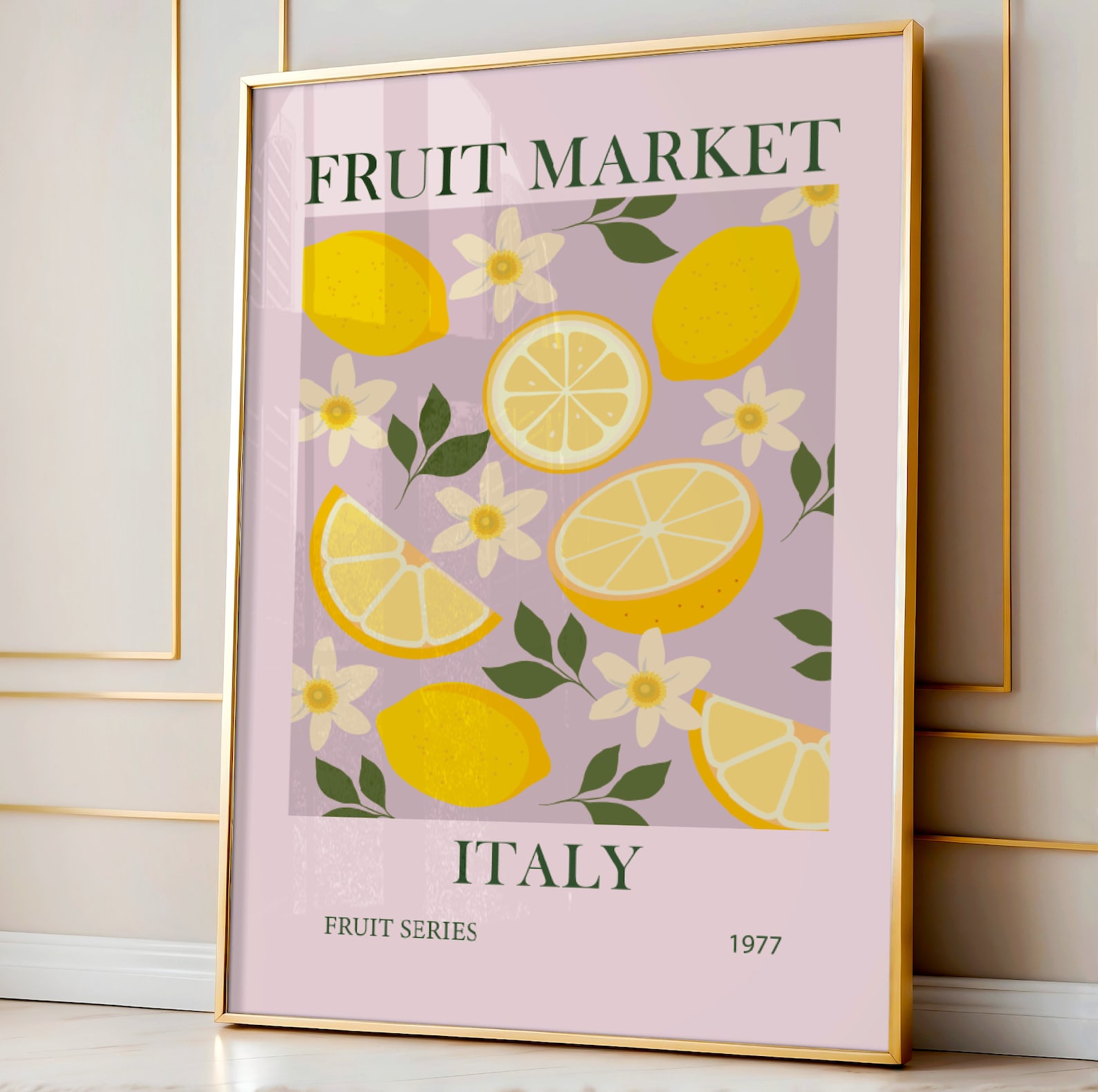 Fruit Market Print, Kitchen Decor, Botanical Art, Fruit Poster, Lemon ...