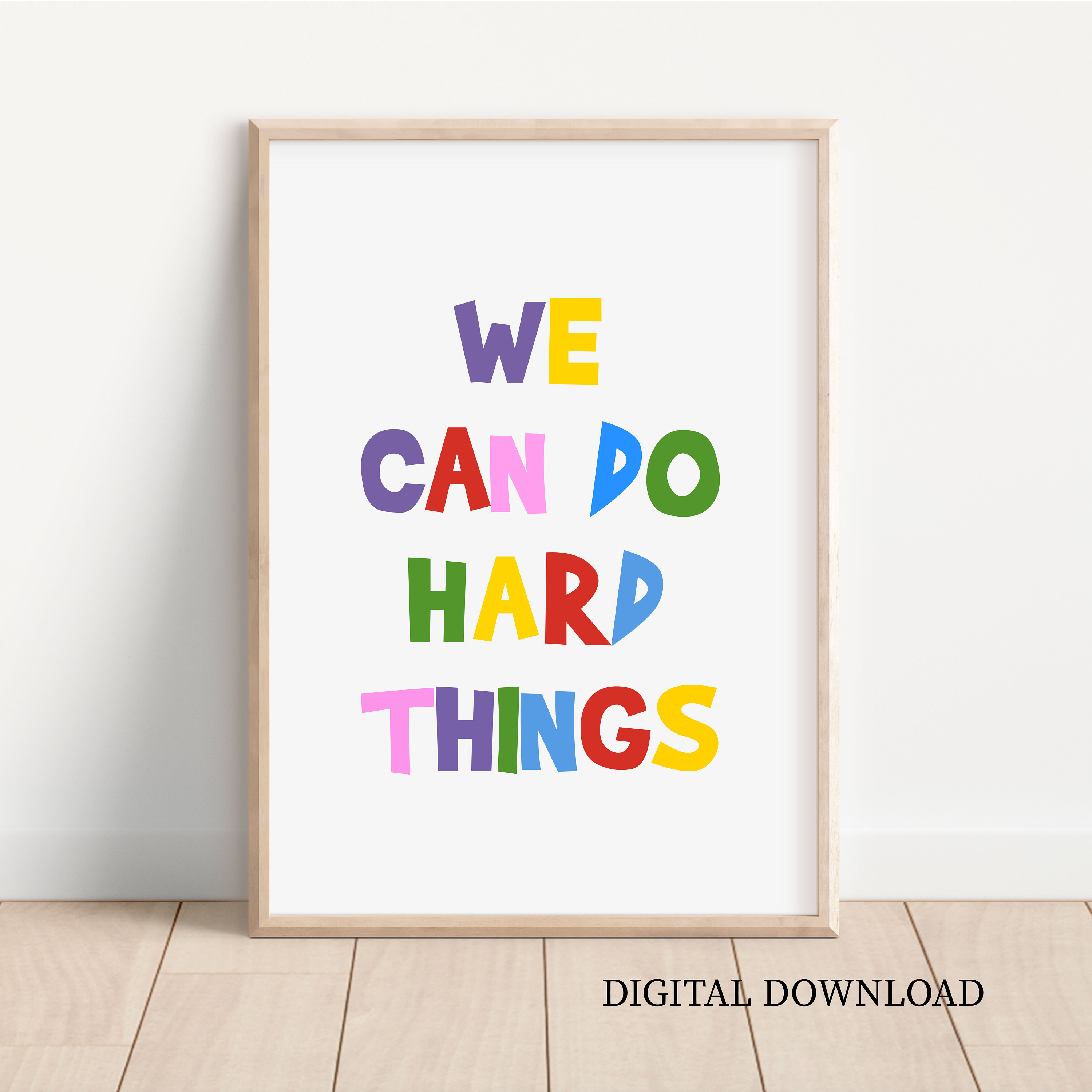 We Can Do Hard Things, Printable Wall Art, Kids Wall Art, Classroom ...