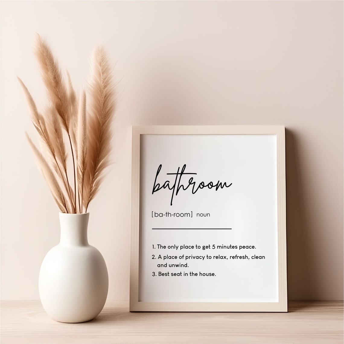 Bathroom Definition Wall Art, Printable Bathroom Wall Art, Home Wall ...