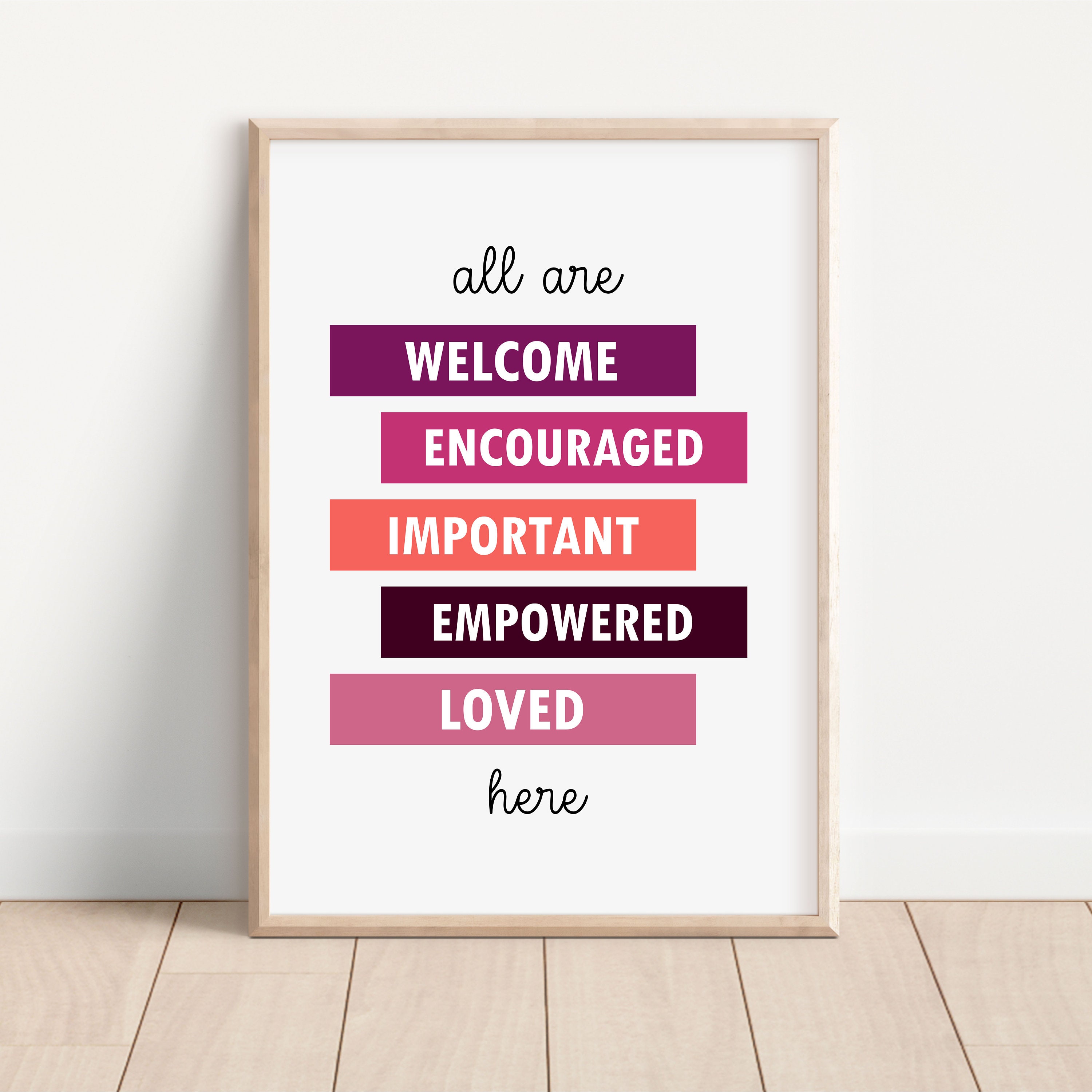 All Are Welcome Here, Equality Poster, Kindness Matters, Positive ...