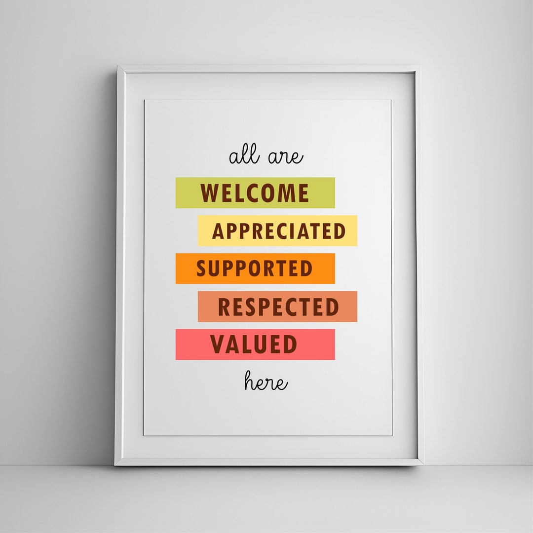 All Are Welcome Here Poster, Classroom Print, Equality Poster, Kindness ...