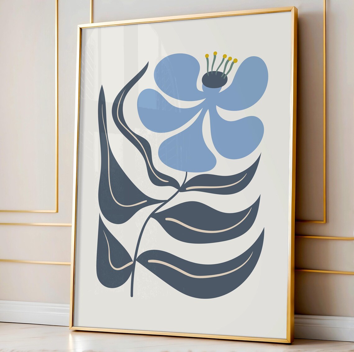 Set of 6 Red and Blue Gallery Wall, Preppy Room Decor, Trendy Retro Art ...