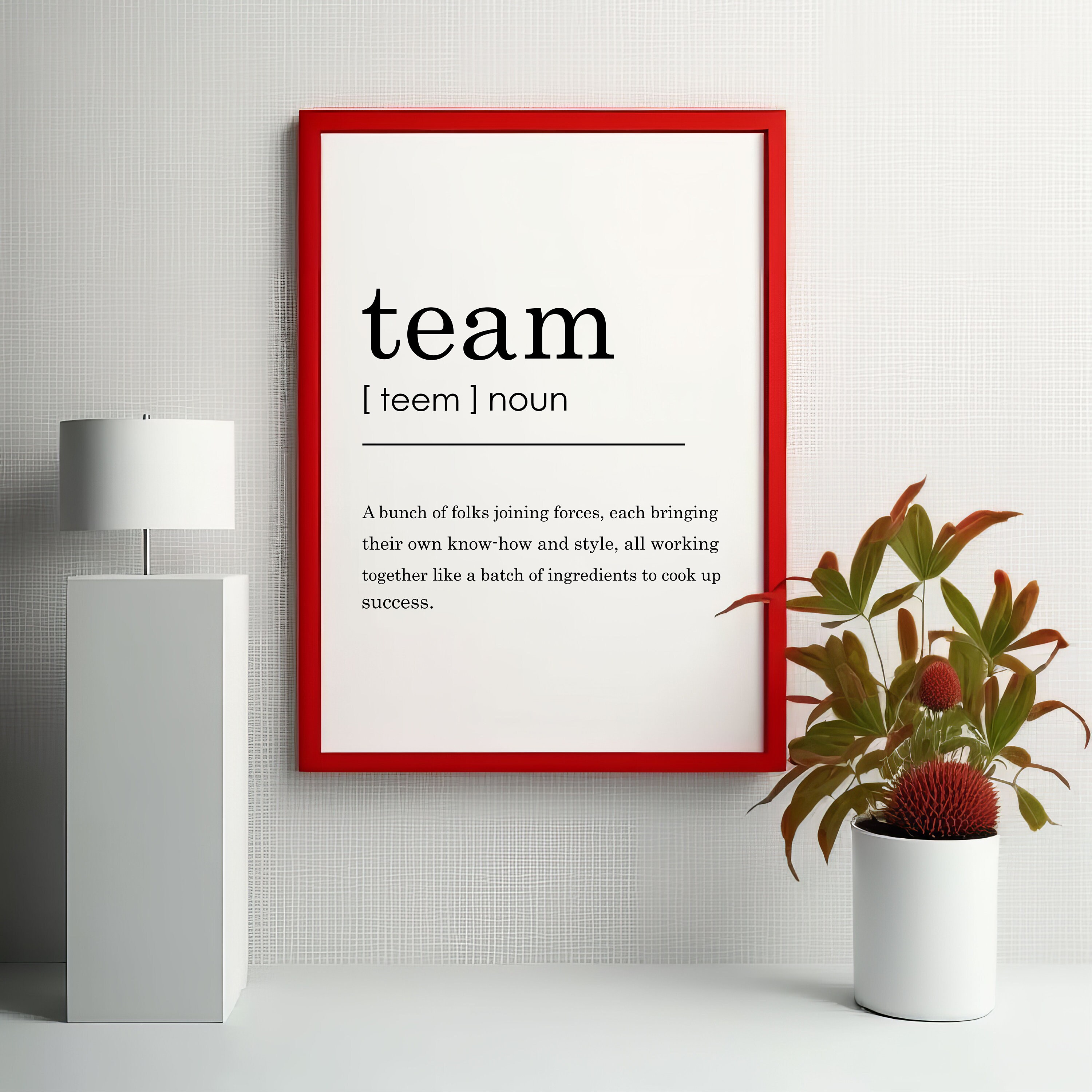 Team Definition, Printable Wall Art, Office Decor Wall Art, Teamwork ...