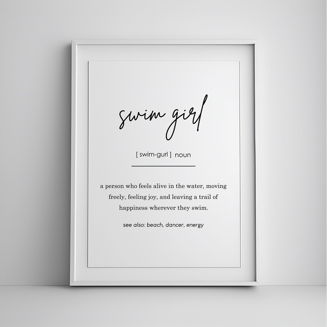 Swim Girl Definition, Swim Girl Gift, Swim Gift, Swimming Gift, Gift ...