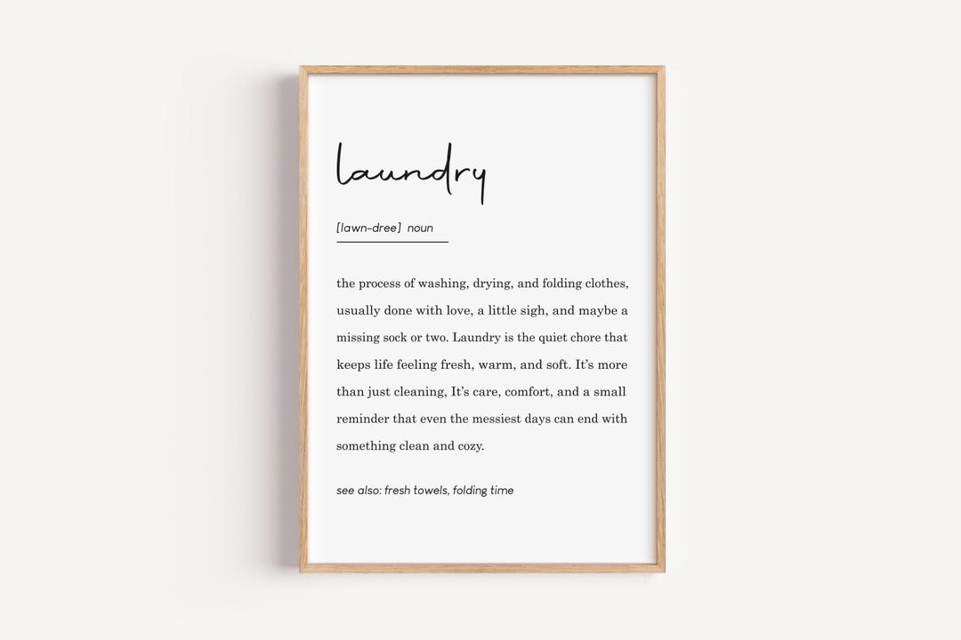 Laundry Definition, Laundry Room Decor, Printable Wall, Laundry Print ...