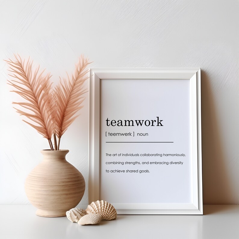 Teamwork Definition, Office Decor, Teamwork Quote Printable, Team Gifts ...