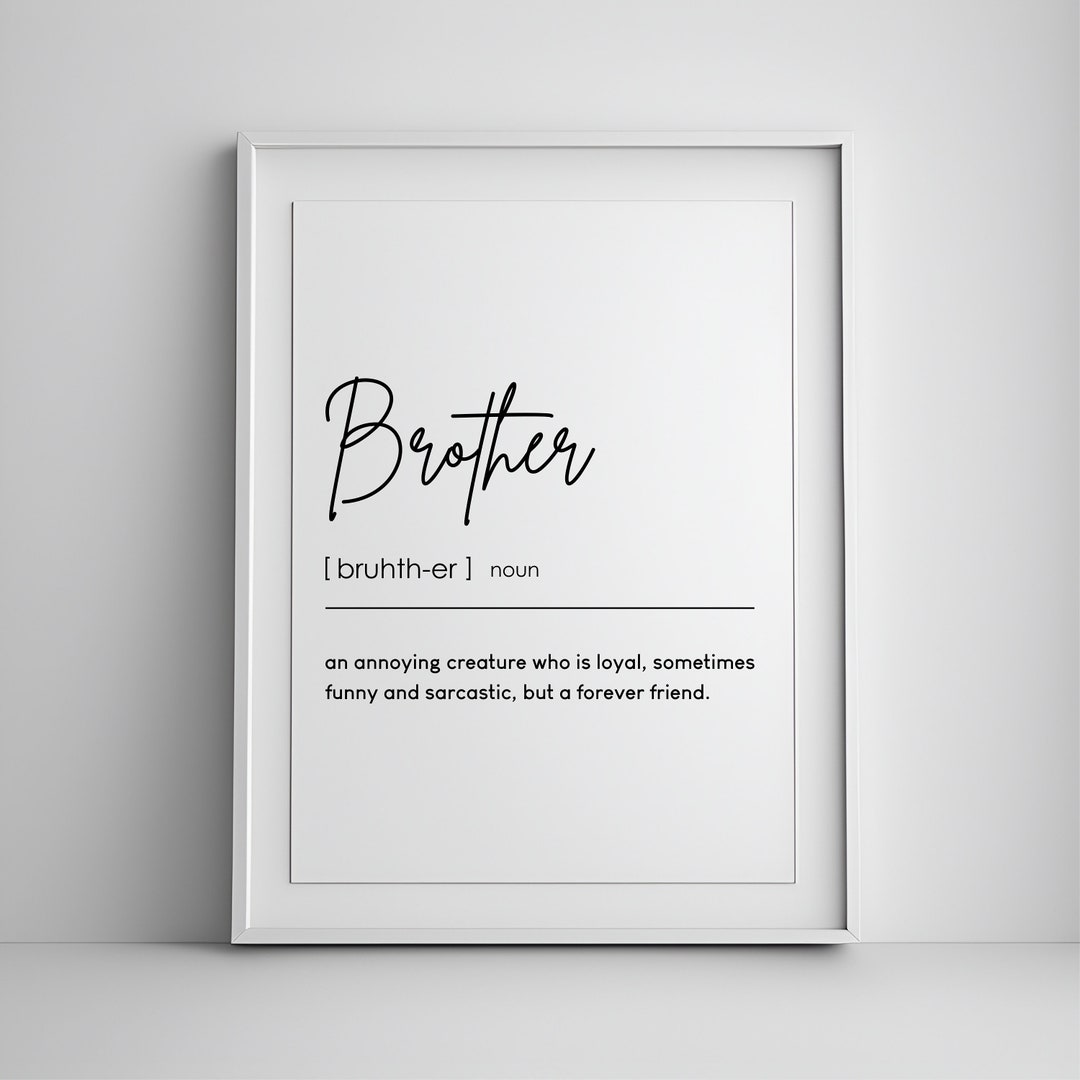 Brothers Definition, Sign Boys Room Decor, Printable Wall Art for Boys ...
