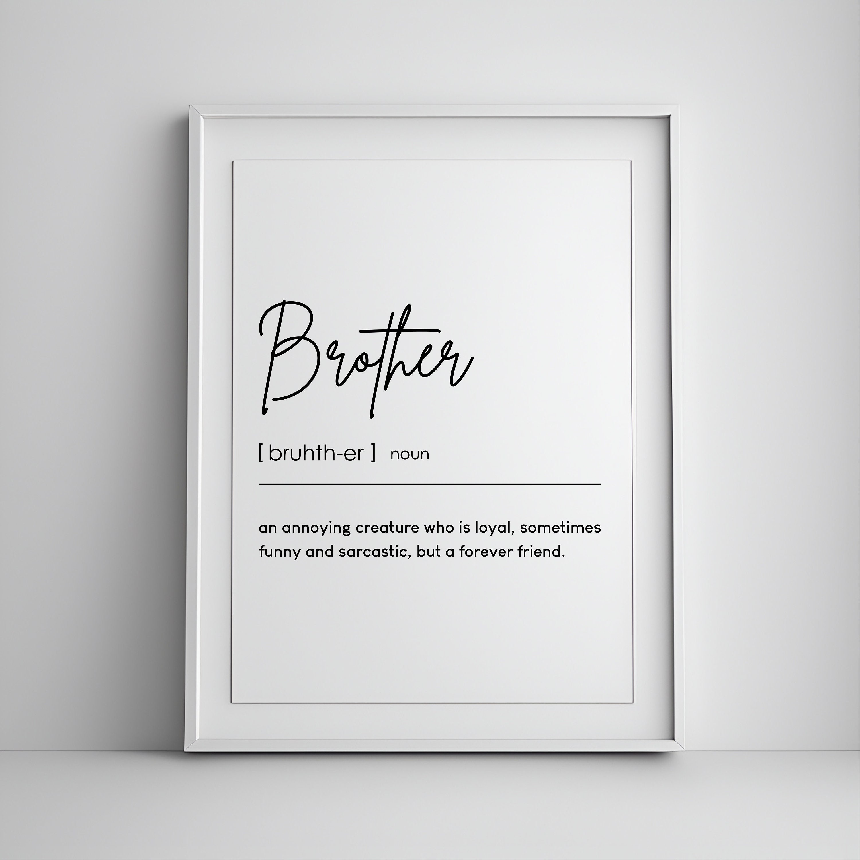 Brothers Definition, Sign Boys Room Decor, Printable Wall Art for Boys ...
