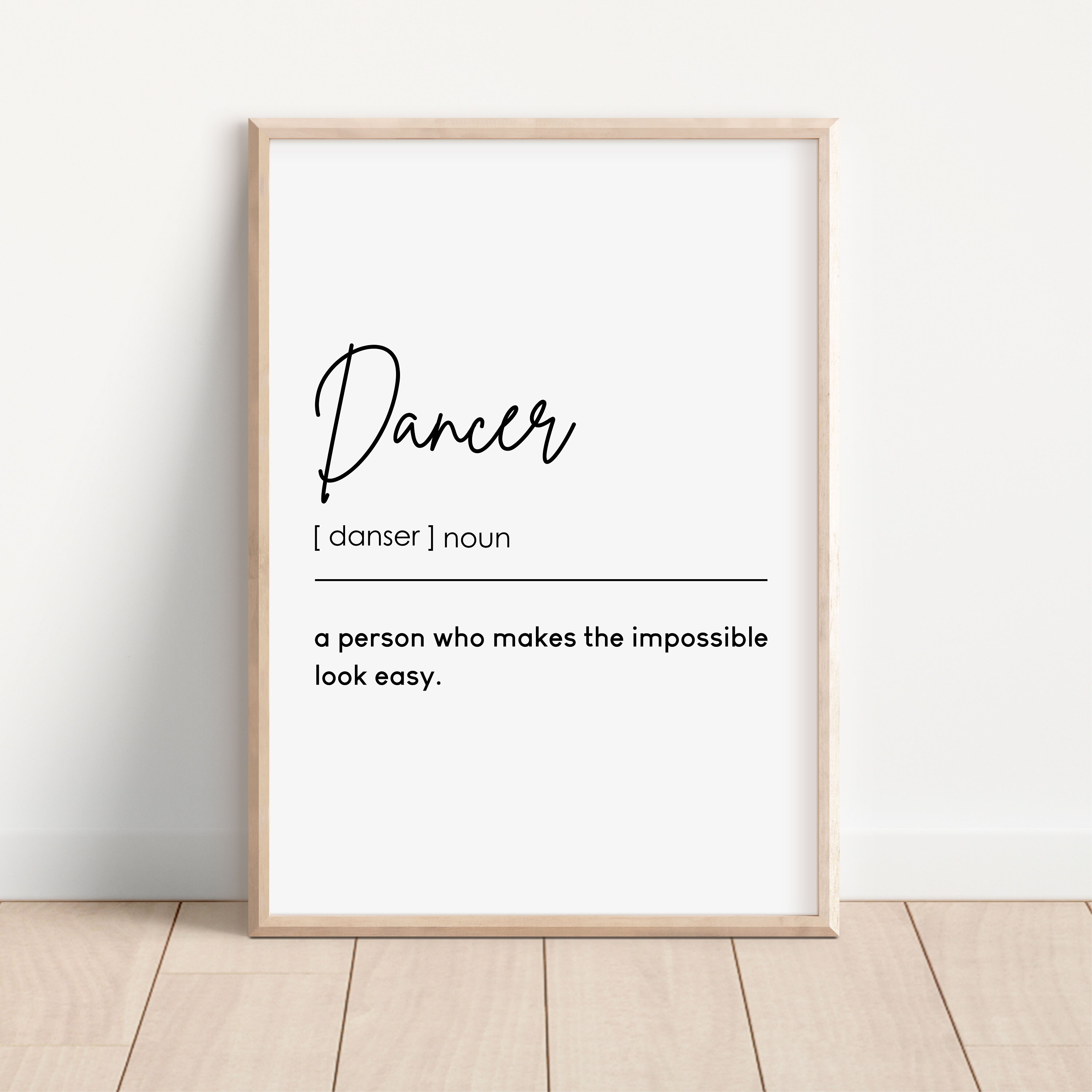 Dancer Definition, Printable Wall Art, Digital Download, Dancer Gifts ...