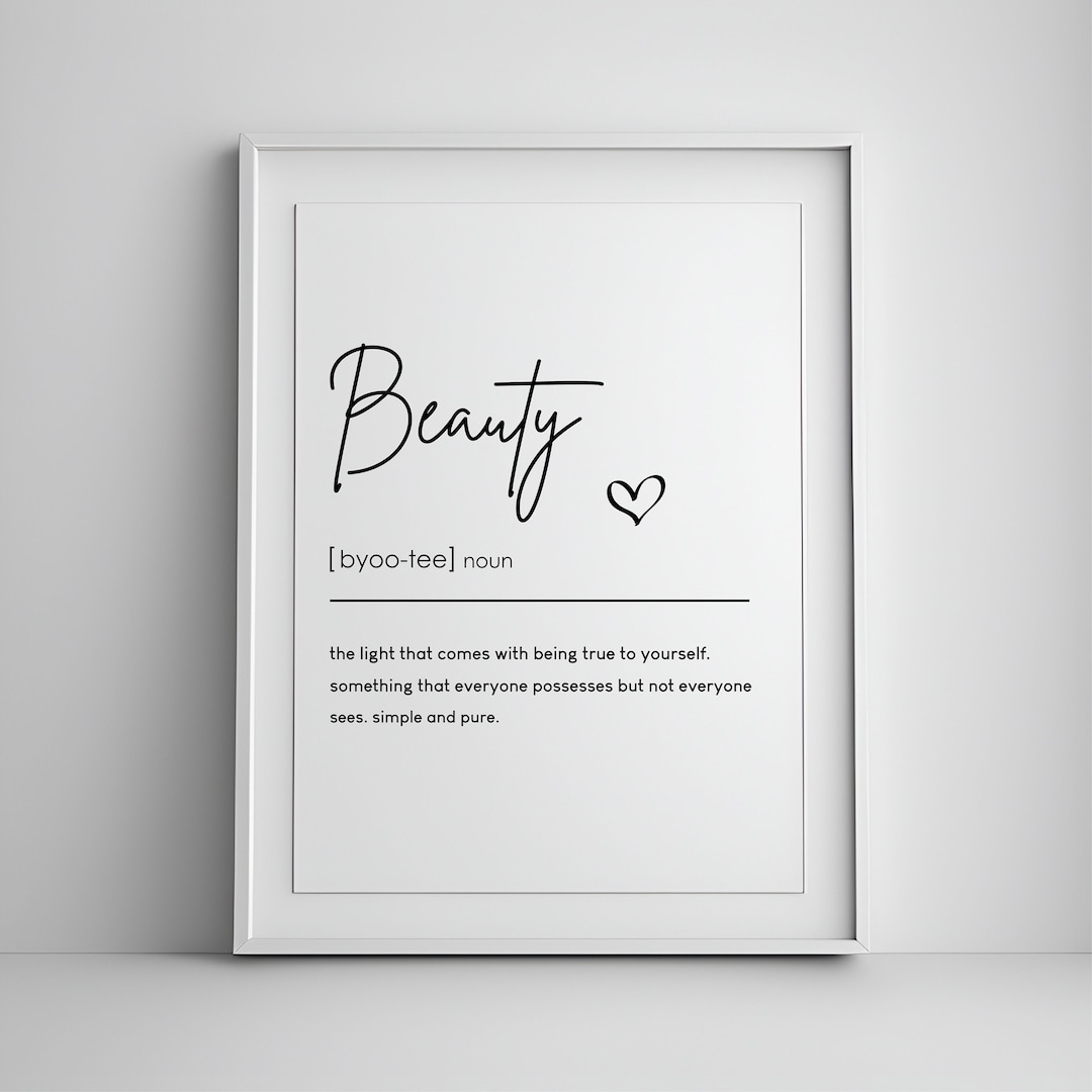 Beauty Definition, Beautiful Quotes, Office Decor for Women, Wall Art ...