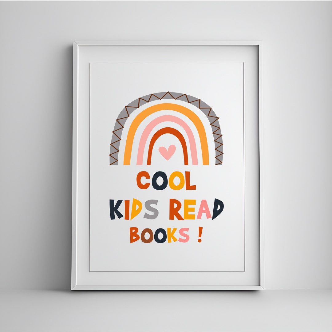 COOL Kids Read Books, Read Quote Sign, Boho Classroom Decor, Reading ...