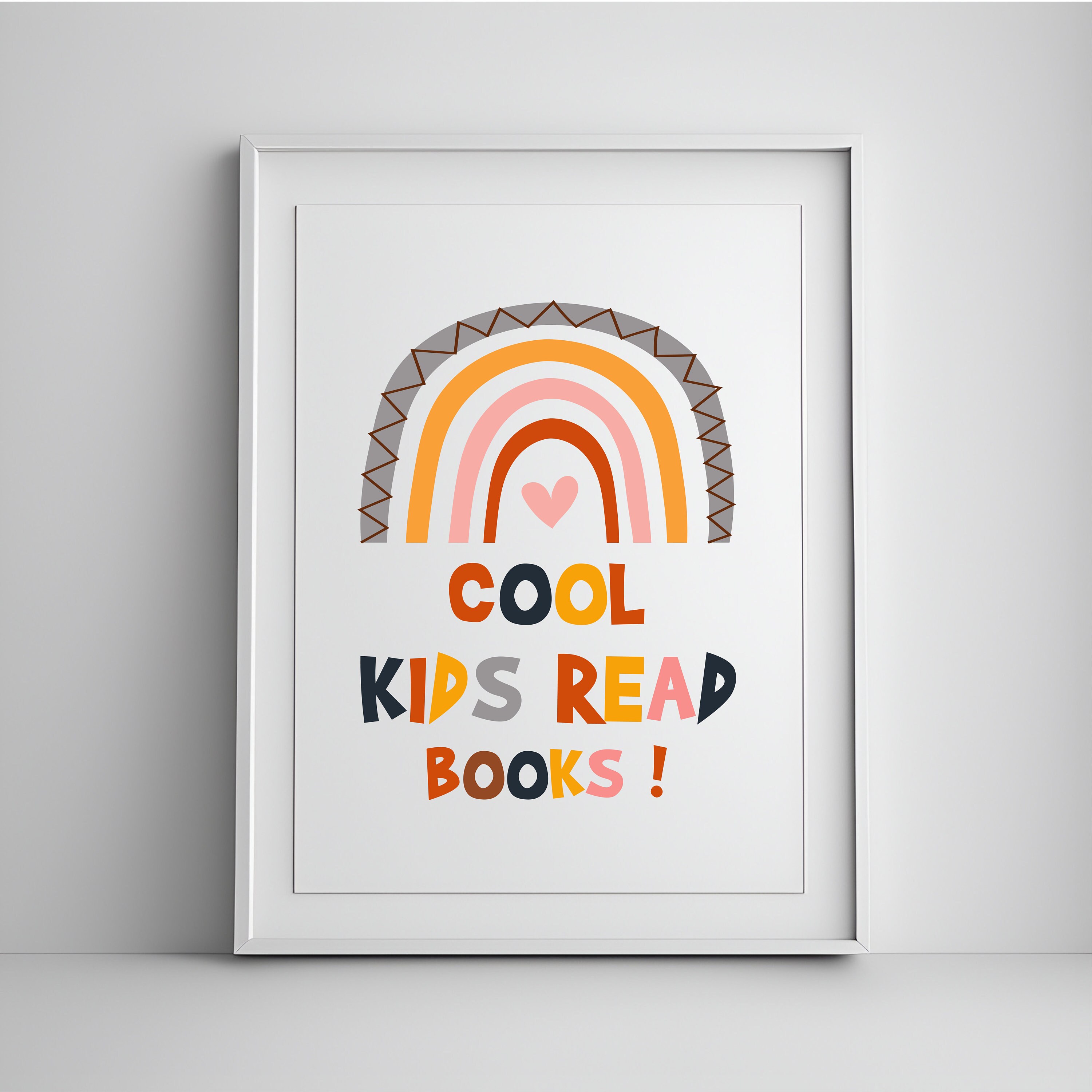 COOL Kids Read Books, Read Quote Sign, Boho Classroom Decor, Reading ...