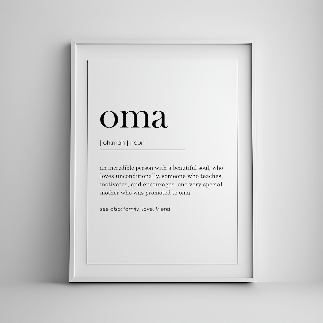 Oma Definition Print, Grandma Gift, Oma Gift, Gift for Oma, Printable ...