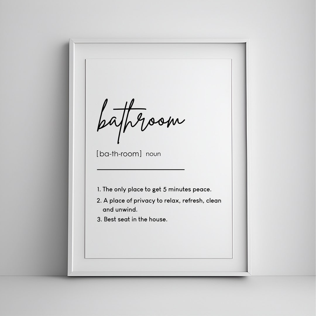 Bathroom Definition Wall Art, Printable Bathroom Wall Art, Home Wall ...