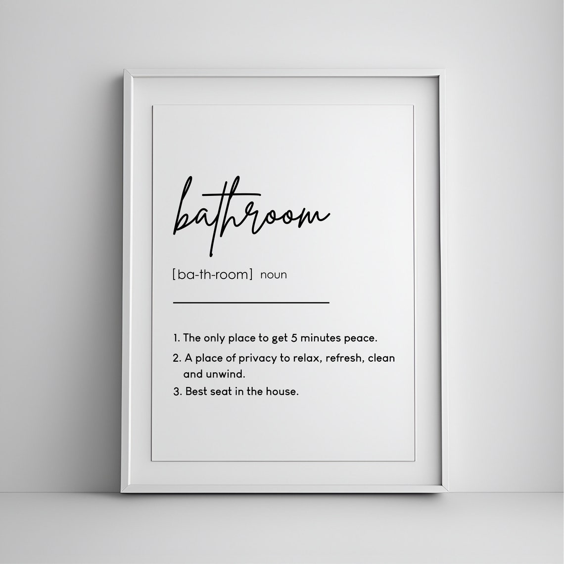 Bathroom Definition Wall Art, Printable Bathroom Wall Art, Home Wall ...