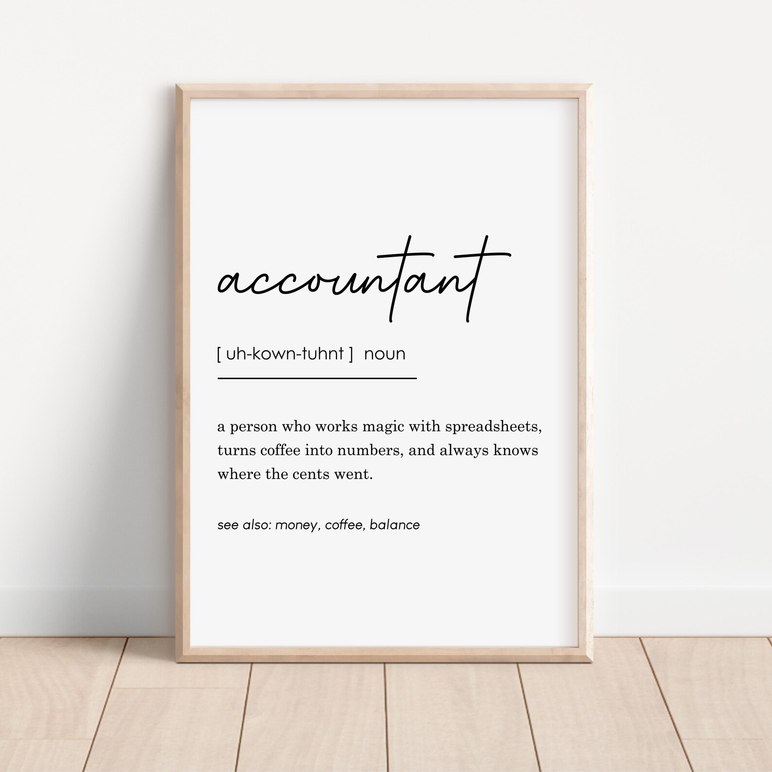 Accountant Office Decor Set of 6, Accountant Definition Wall Art, Funny ...