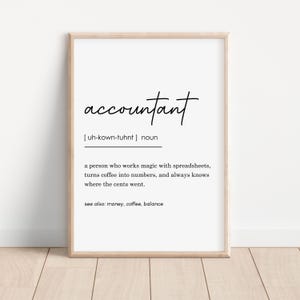 Accountant Office Decor Set of 6, Accountant Definition Wall Art, Funny ...