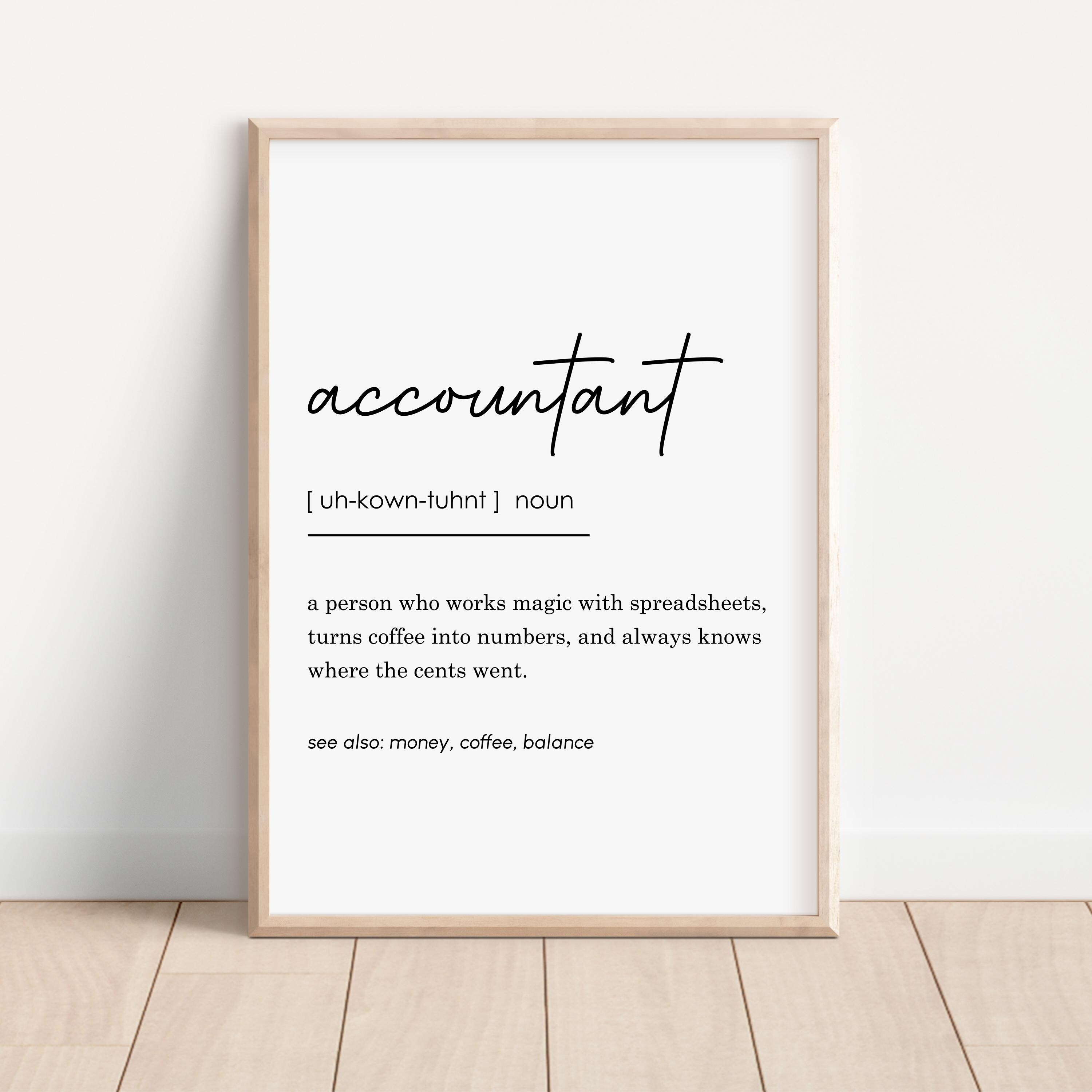 Accountant Office Decor Set of 6, Accountant Definition Wall Art, Funny ...