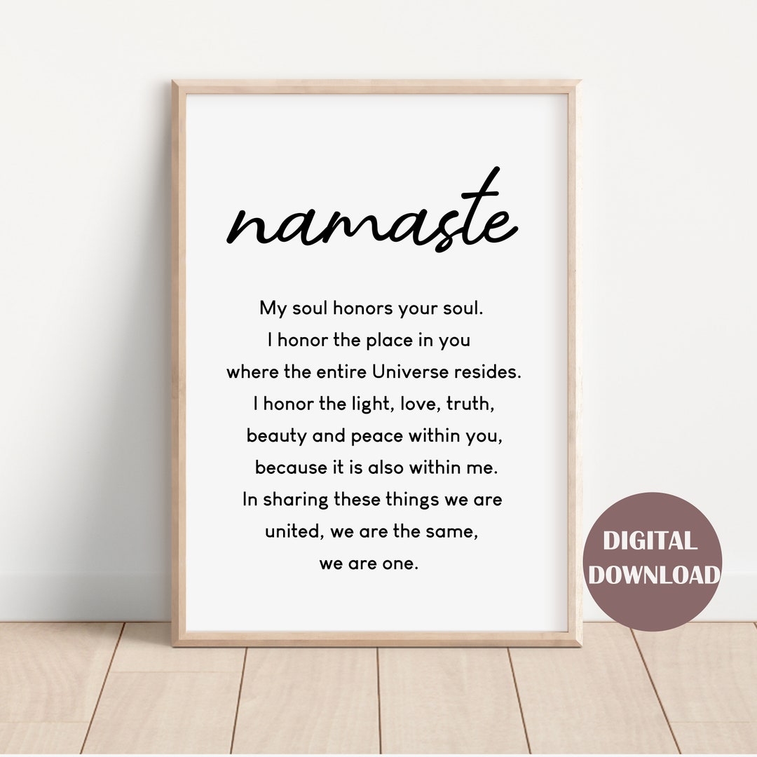 Namaste Definition Print Namaste Sign Namaste Printable - Etsy