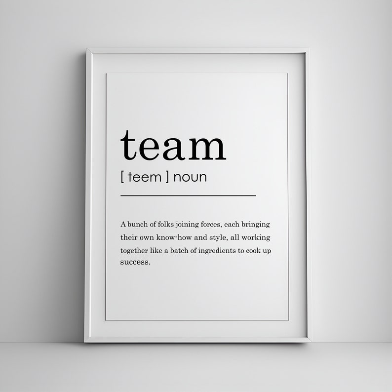 Team Definition Printable Wall Art Office Decor Wall Art - Etsy