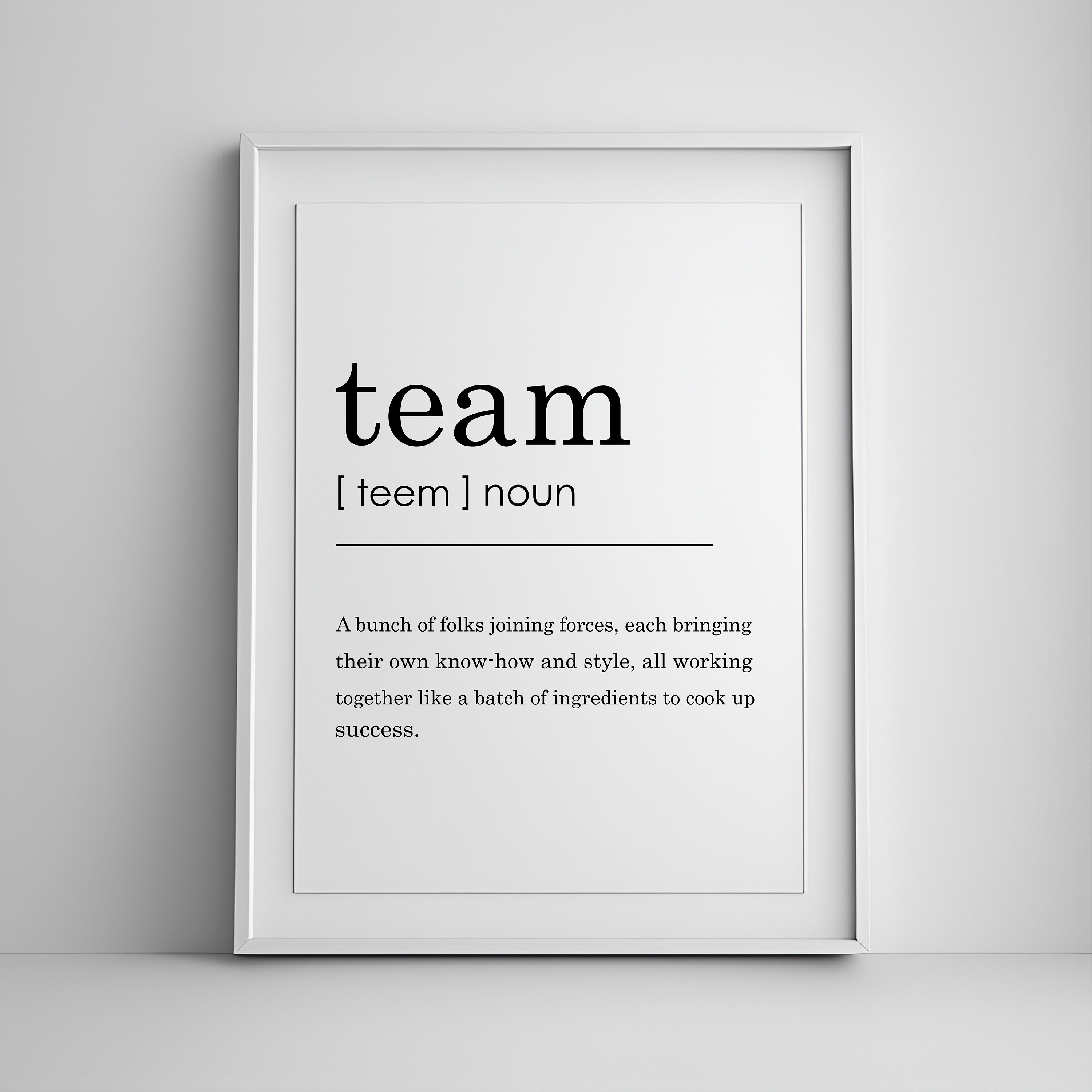 Team Definition, Printable Wall Art, Office Decor Wall Art, Teamwork ...