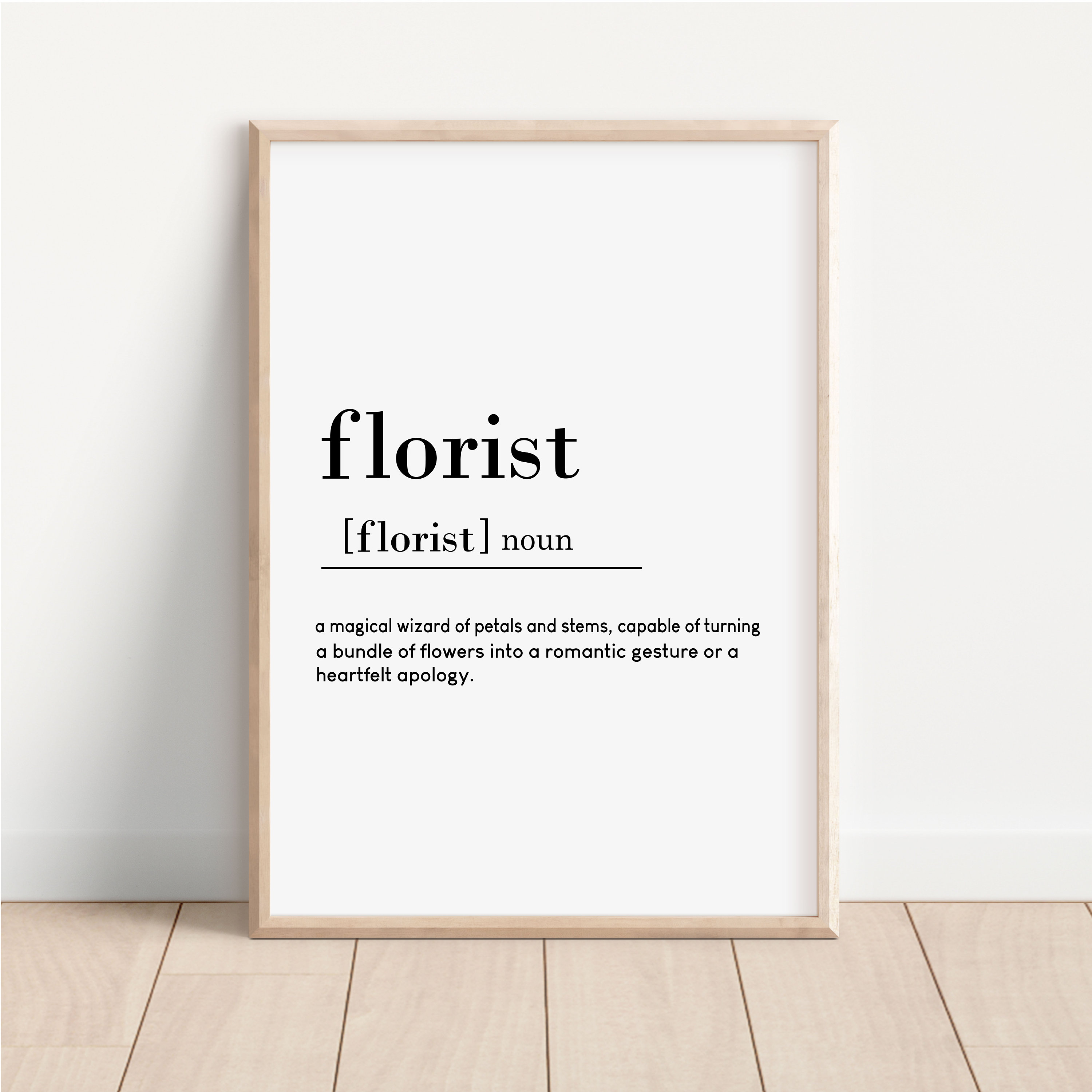 Florist Definition Print, Floral Art, Floral Wall Art, Dictionary Art ...