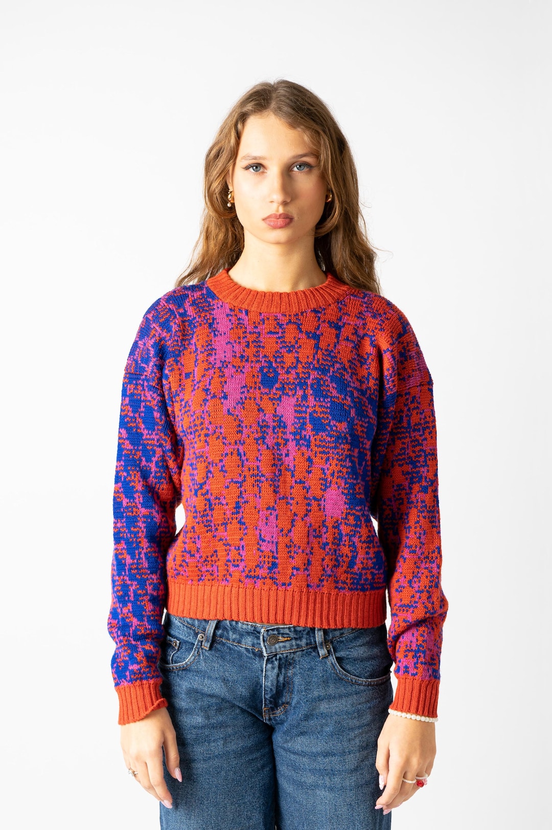 Honeycomb Pattern Colorful Sweater - Etsy