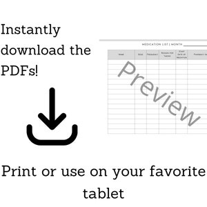 Medication List and Medication Log. Medication Tracker. Medication ...